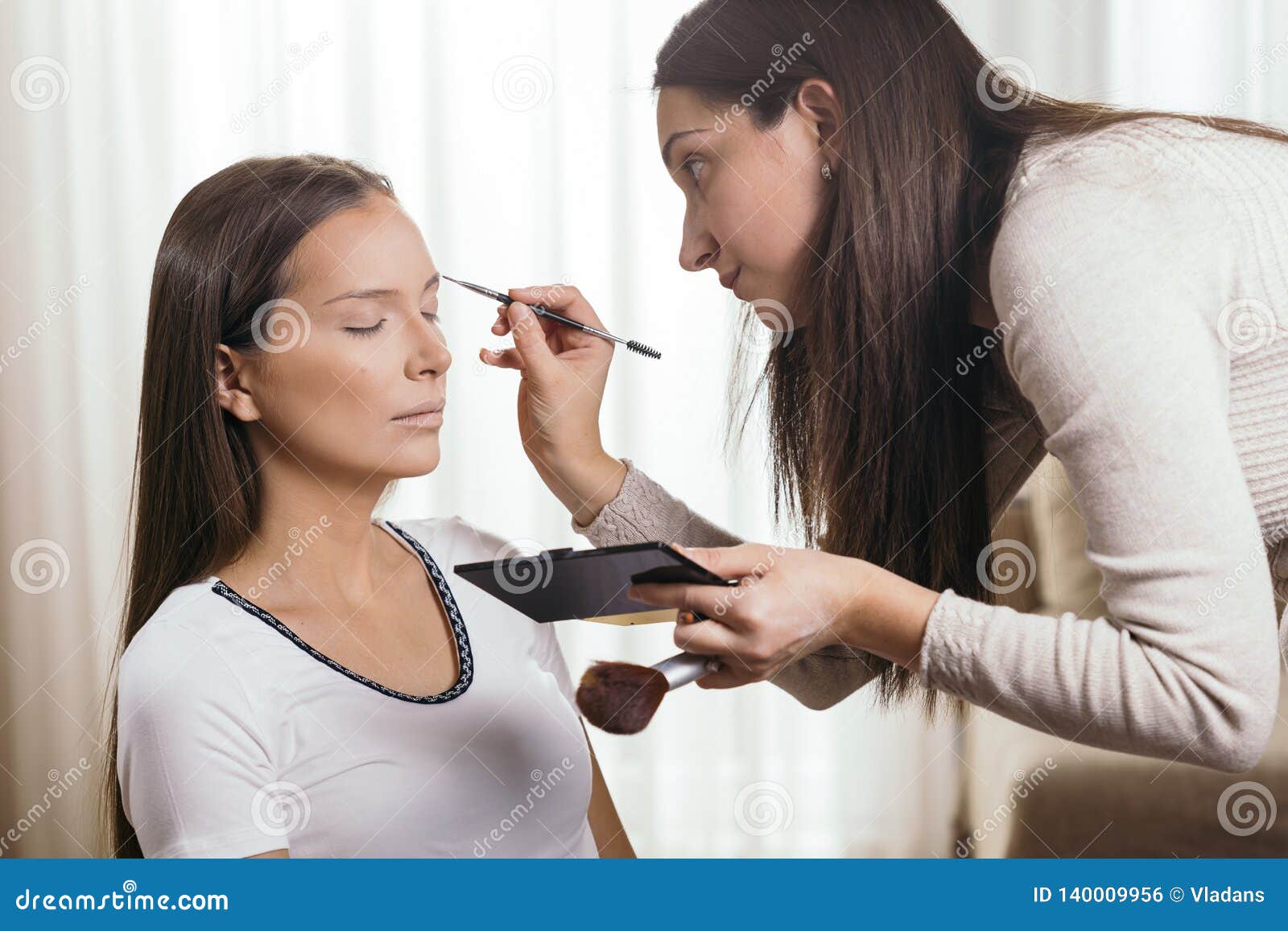 Shading the eyebrows stock photo. Image of professional - 140009956