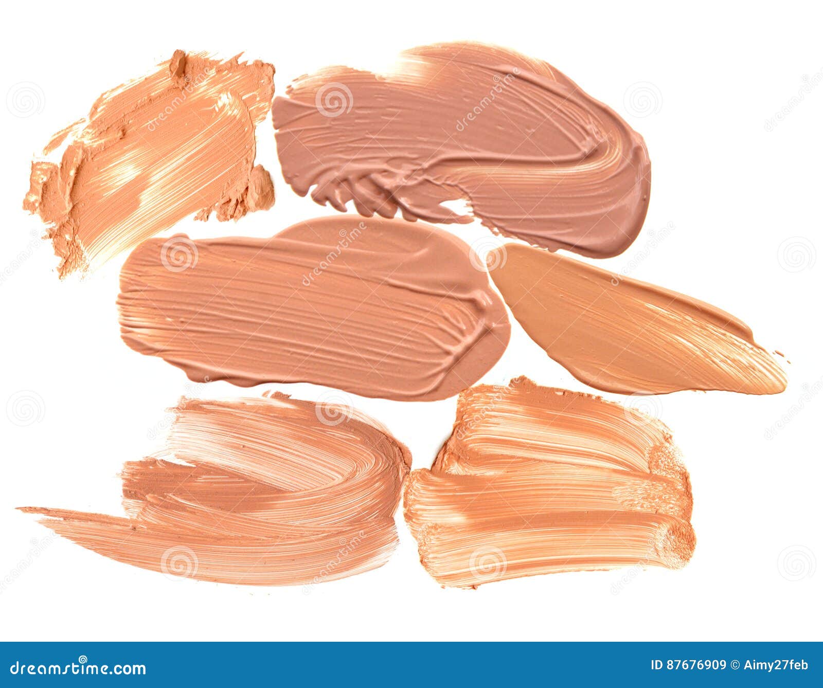 Make Up Beige Foundation Collection Shade Isolate on White Stock Image ...