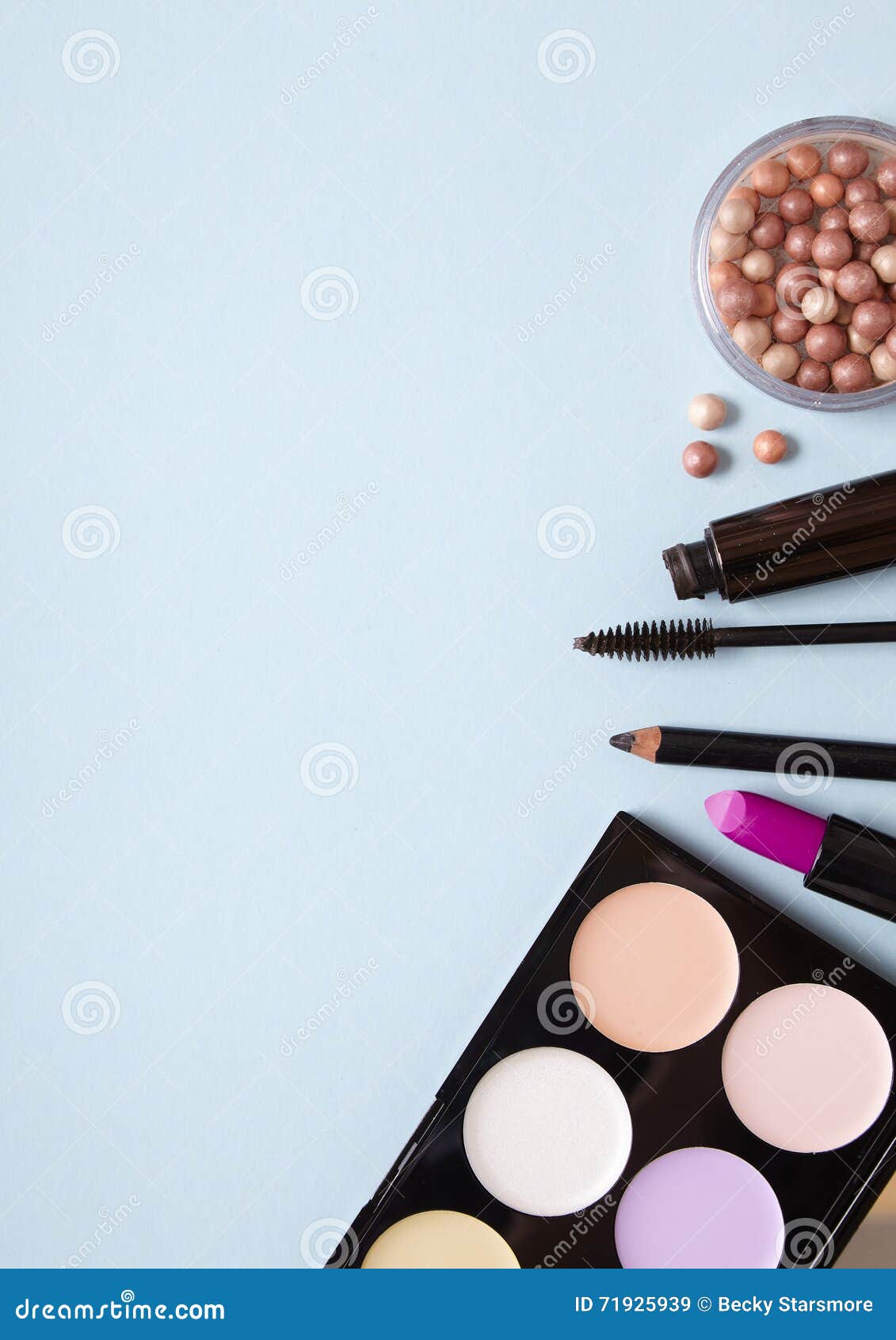Make up border - blue stock image. Image of product, powder - 71925939