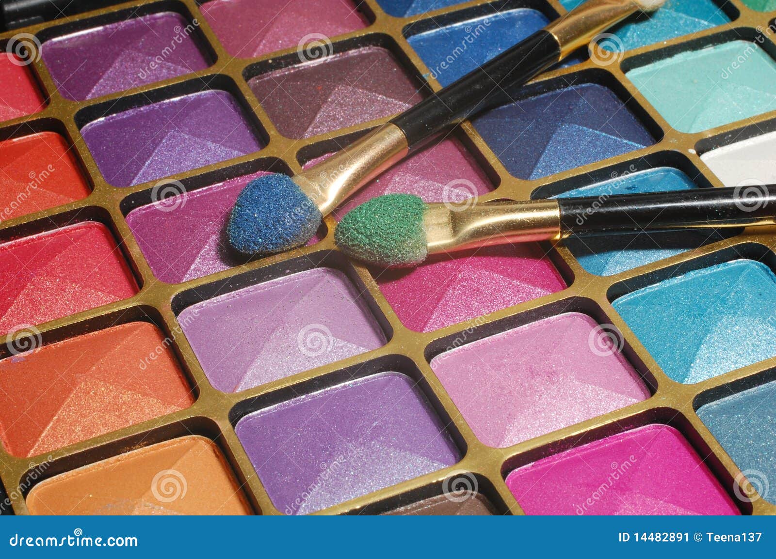 Make up with brash stock image. Image of colored, eyes - 14482891