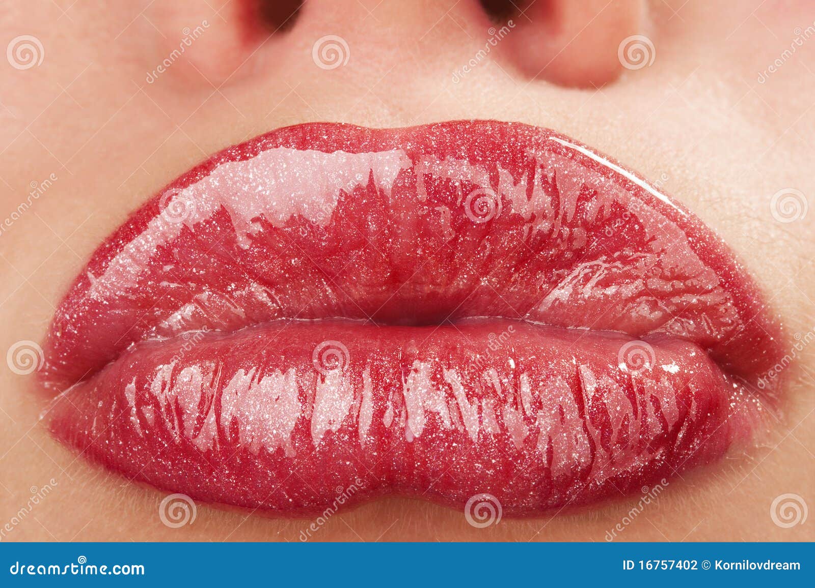 Make up of bright lips stock photo. Image of shiny, cute - 16757402