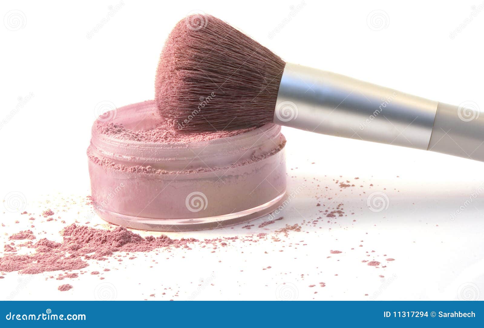 Make-Up Brush In Blush Powder Stock Photo - Image of artist, body: 11317294