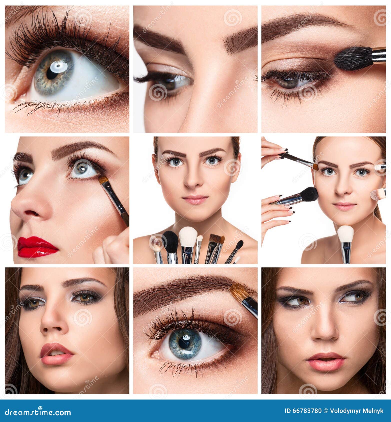 The Make-up Collage. Professional Details Stock Photo - Image of ...