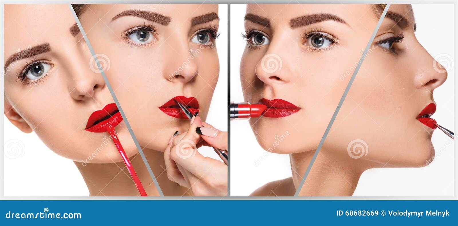 The Make-up Collage. Professional Details Stock Image - Image of nails ...