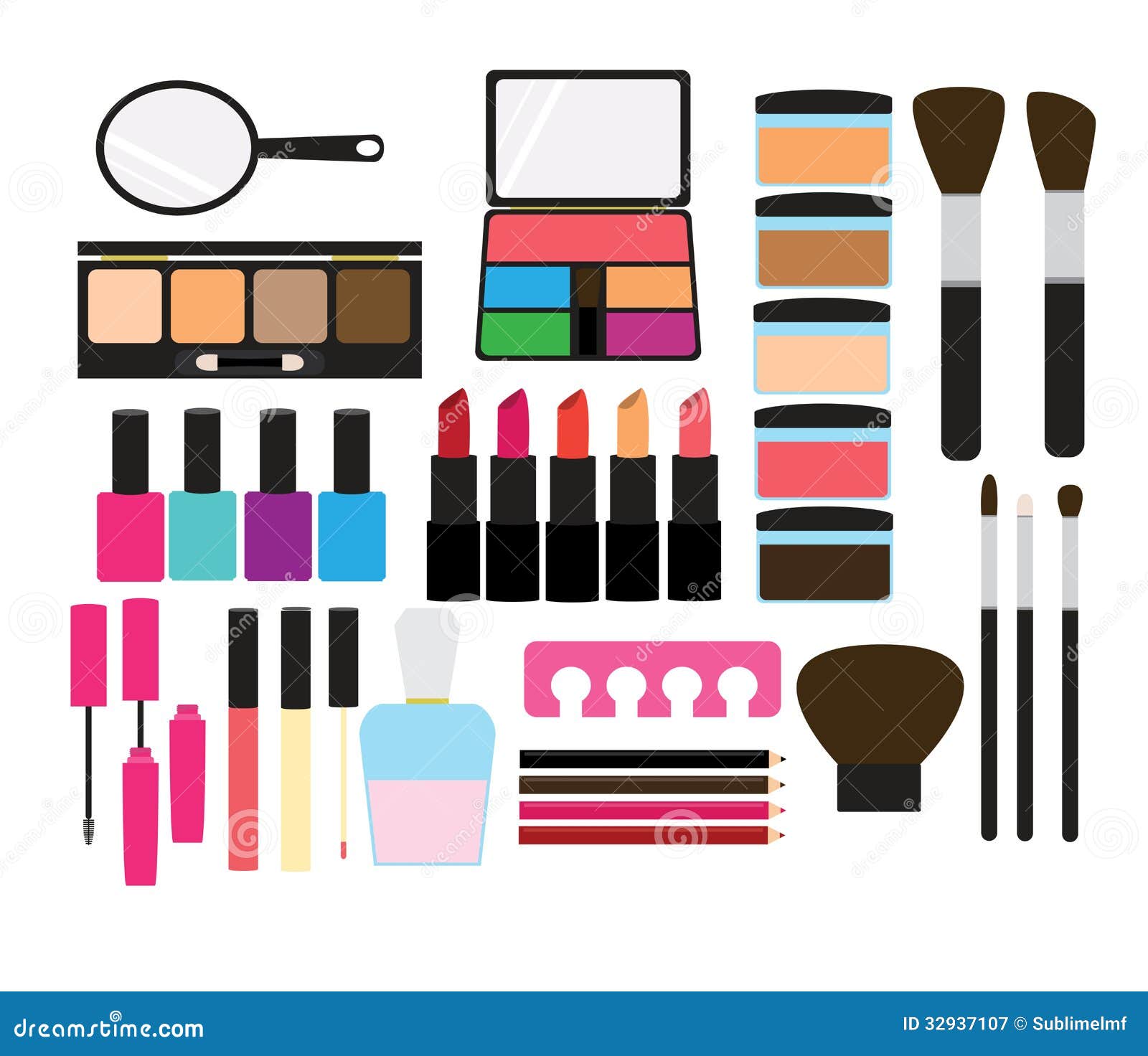 Make Up Collection stock image. Illustration of kabuki - 32937107