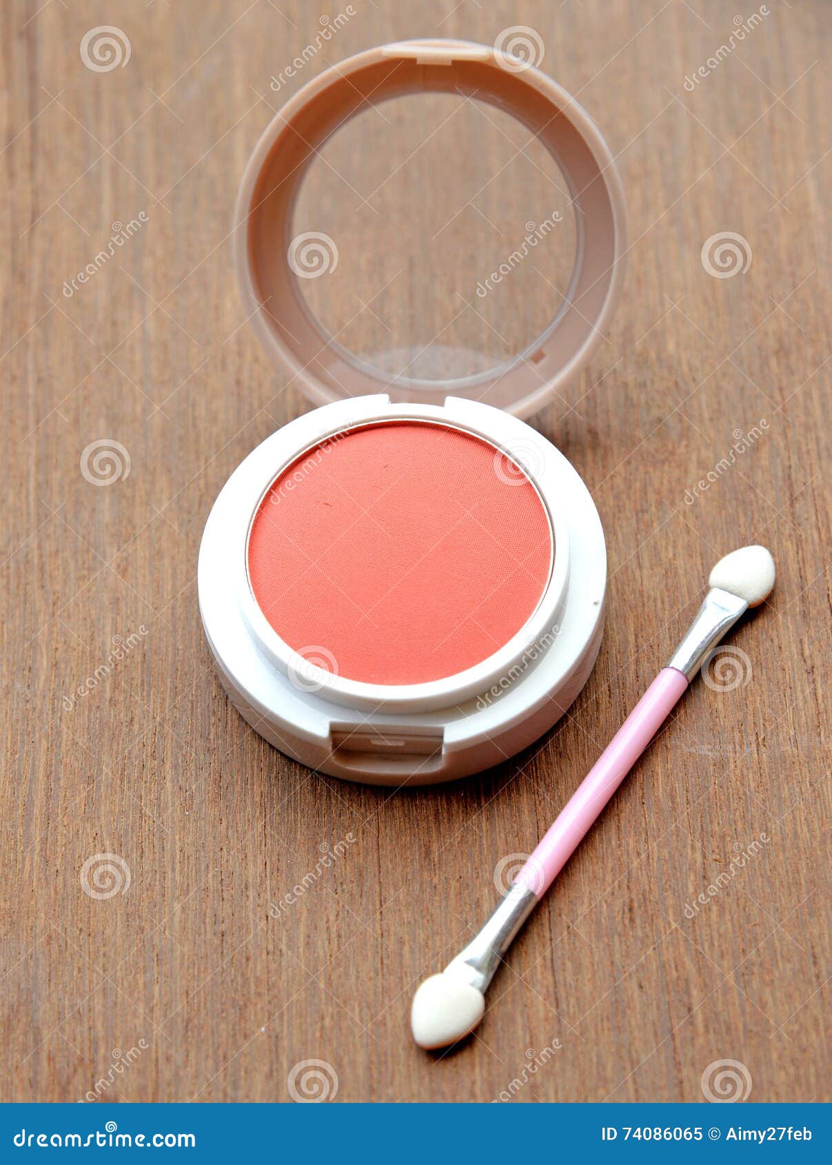 Make Up Color in Box on Wood Table. Stock Image - Image of face ...
