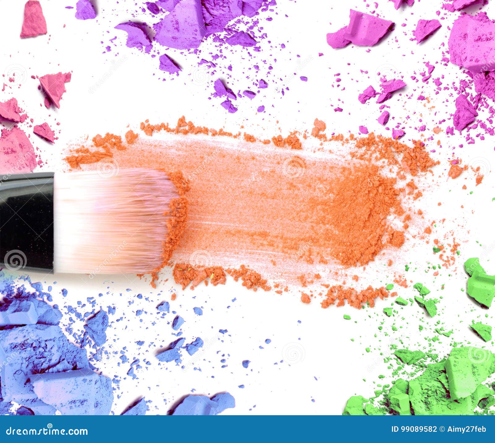 Make-up Color Frame and Brush Make Up. Stock Photo - Image of makeup ...