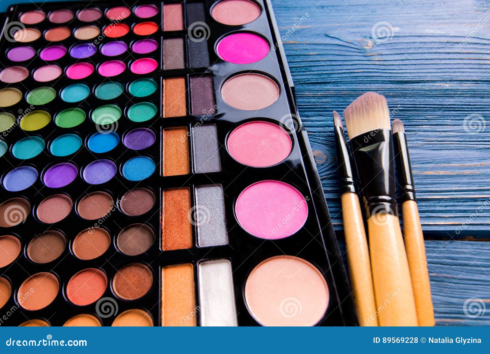 Make Up Colorful Eyeshadow Palette Stock Photo - Image of glamour ...