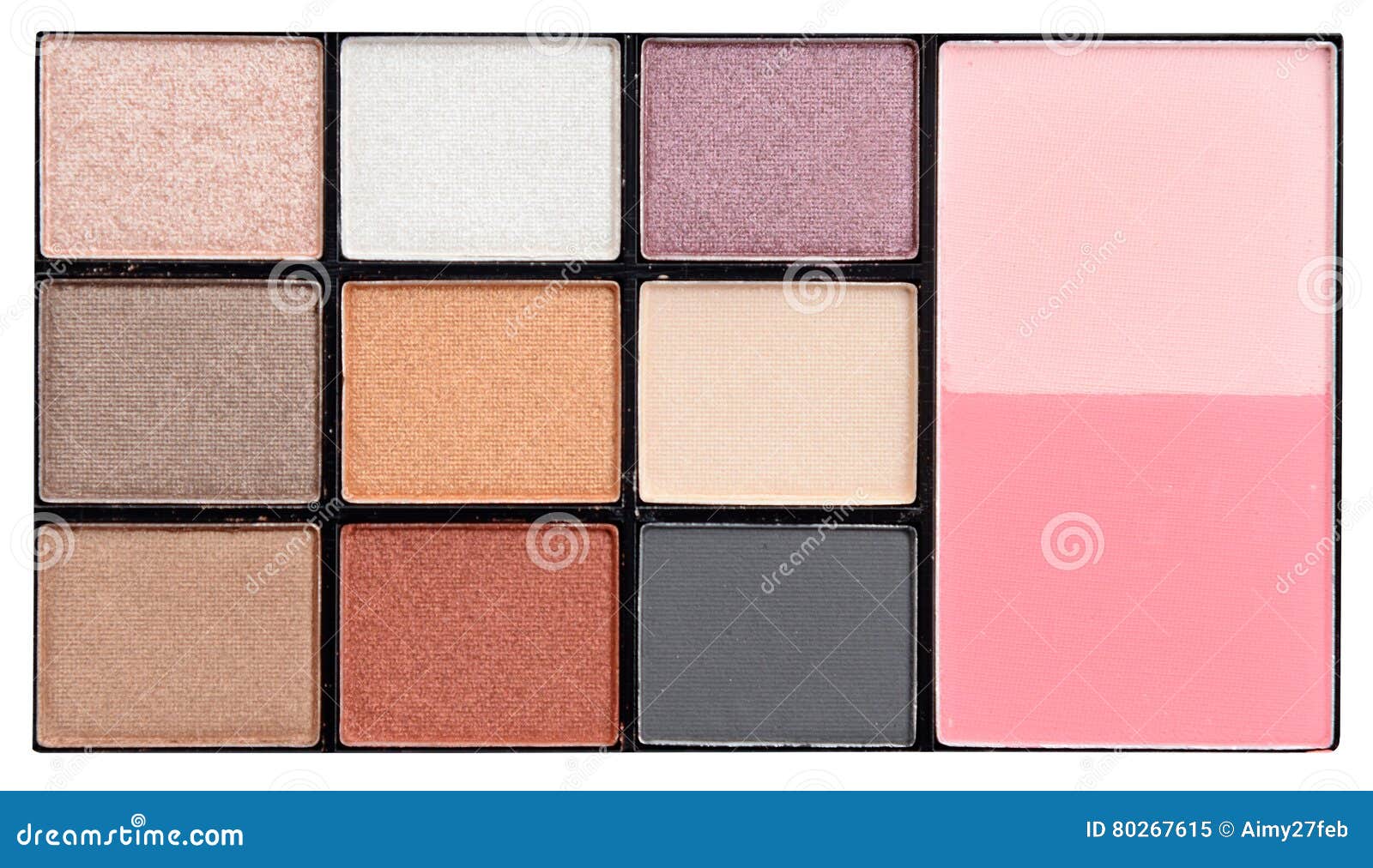 Set Of Eyeshadow Palettes, Isolated On Transparent Background, Top View ...