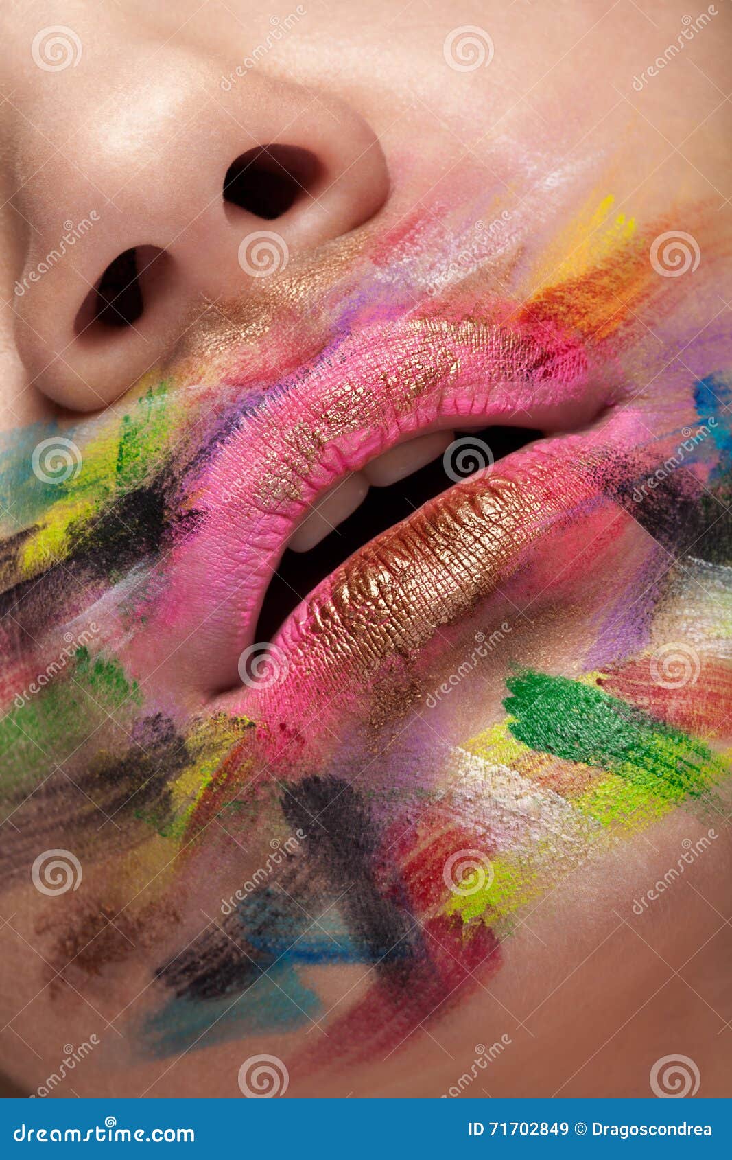 Make Up and Colors. Painted Lips in Different Colors Stock Image ...