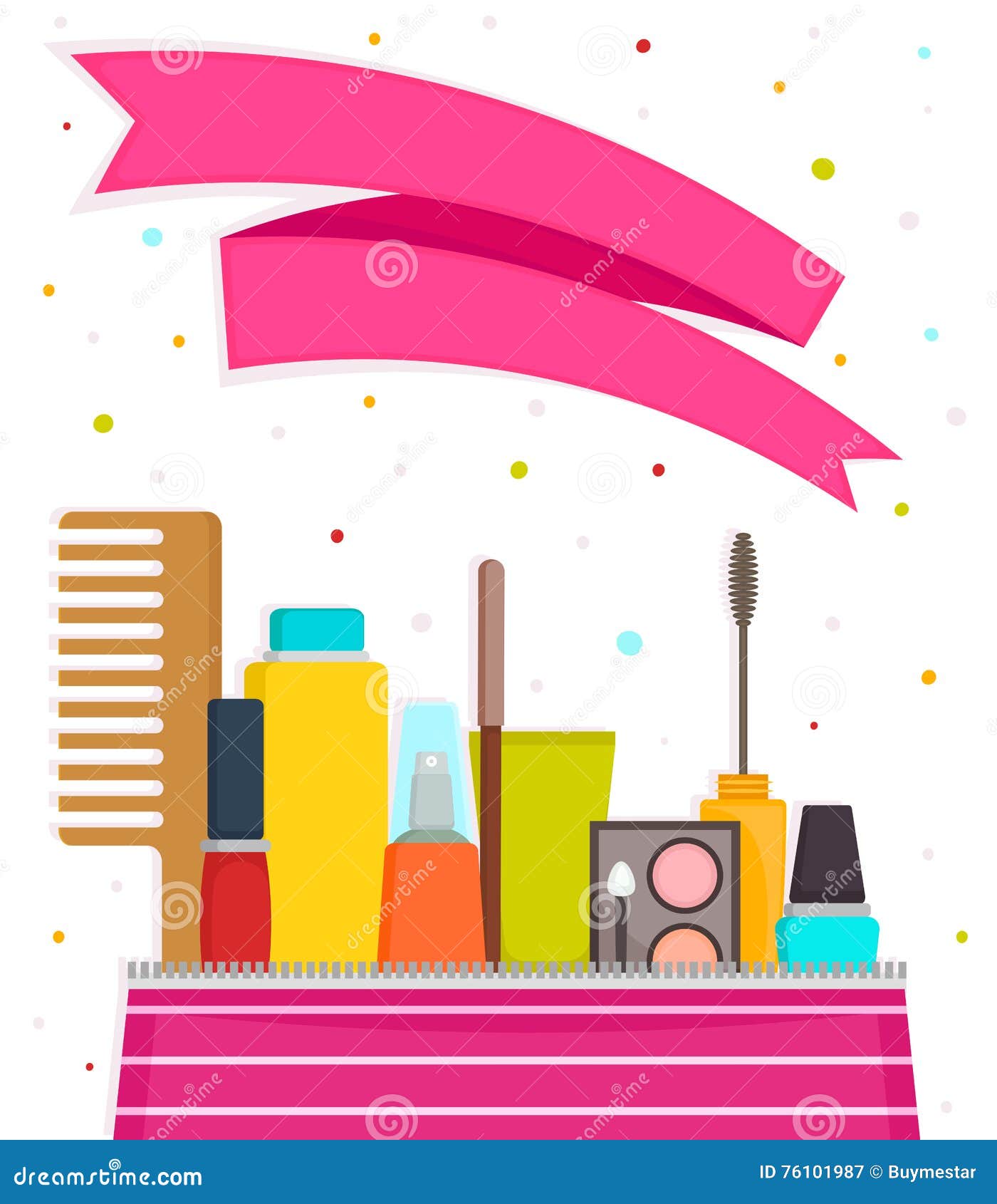 Make Up and Cosmetic Products. Vector Illustration with a Text Space ...