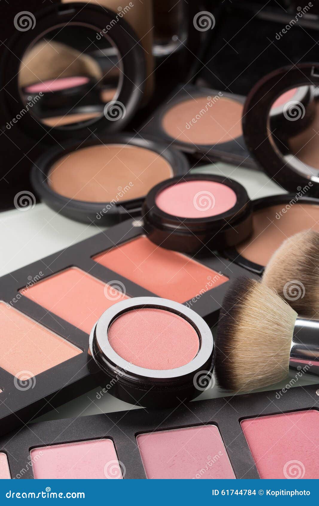 Make-up Cosmetics. Compact Powder, Mineral Stock Photo - Image of face ...