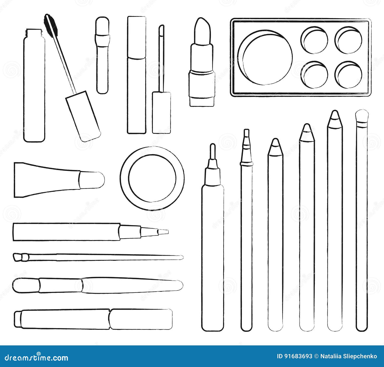 Make Up Cosmetics. Vector Illustration. Flat Style. Stock Vector ...
