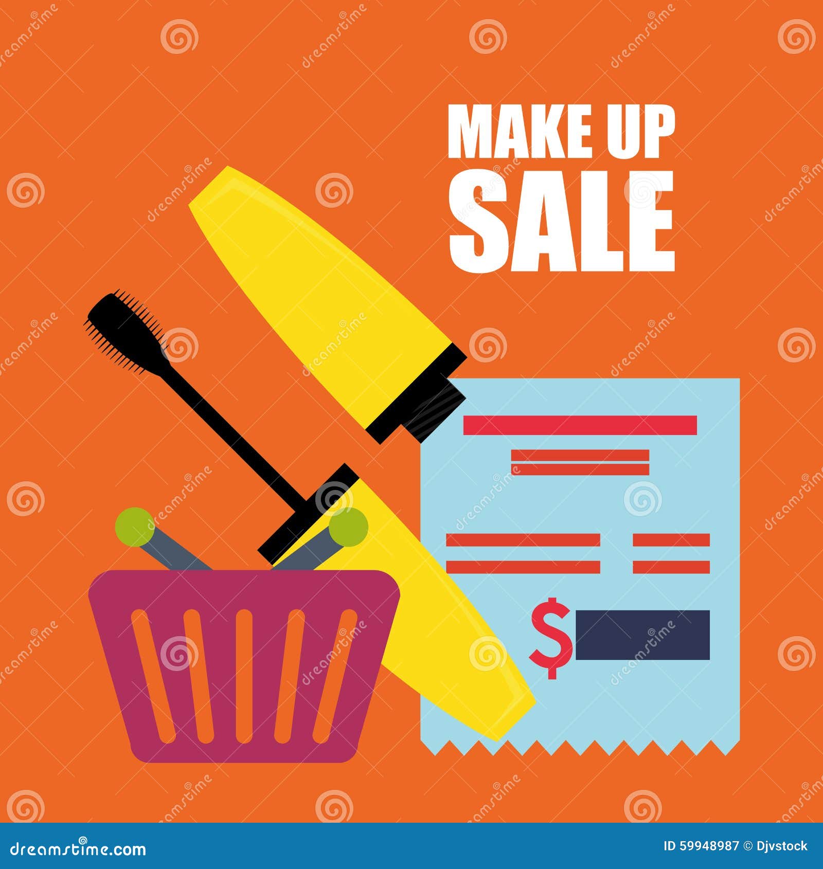 Make up design stock vector. Illustration of attractive - 59948987