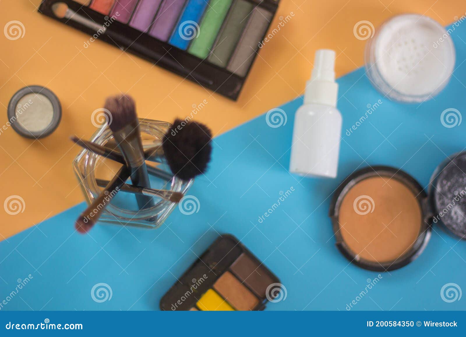 Make Up Elements on a Table Stock Photo - Image of note, cosmetic ...
