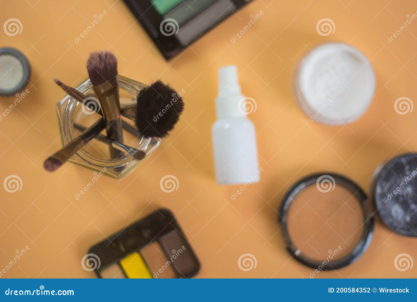 Make Up Elements on a Table Stock Photo - Image of white, colorful ...