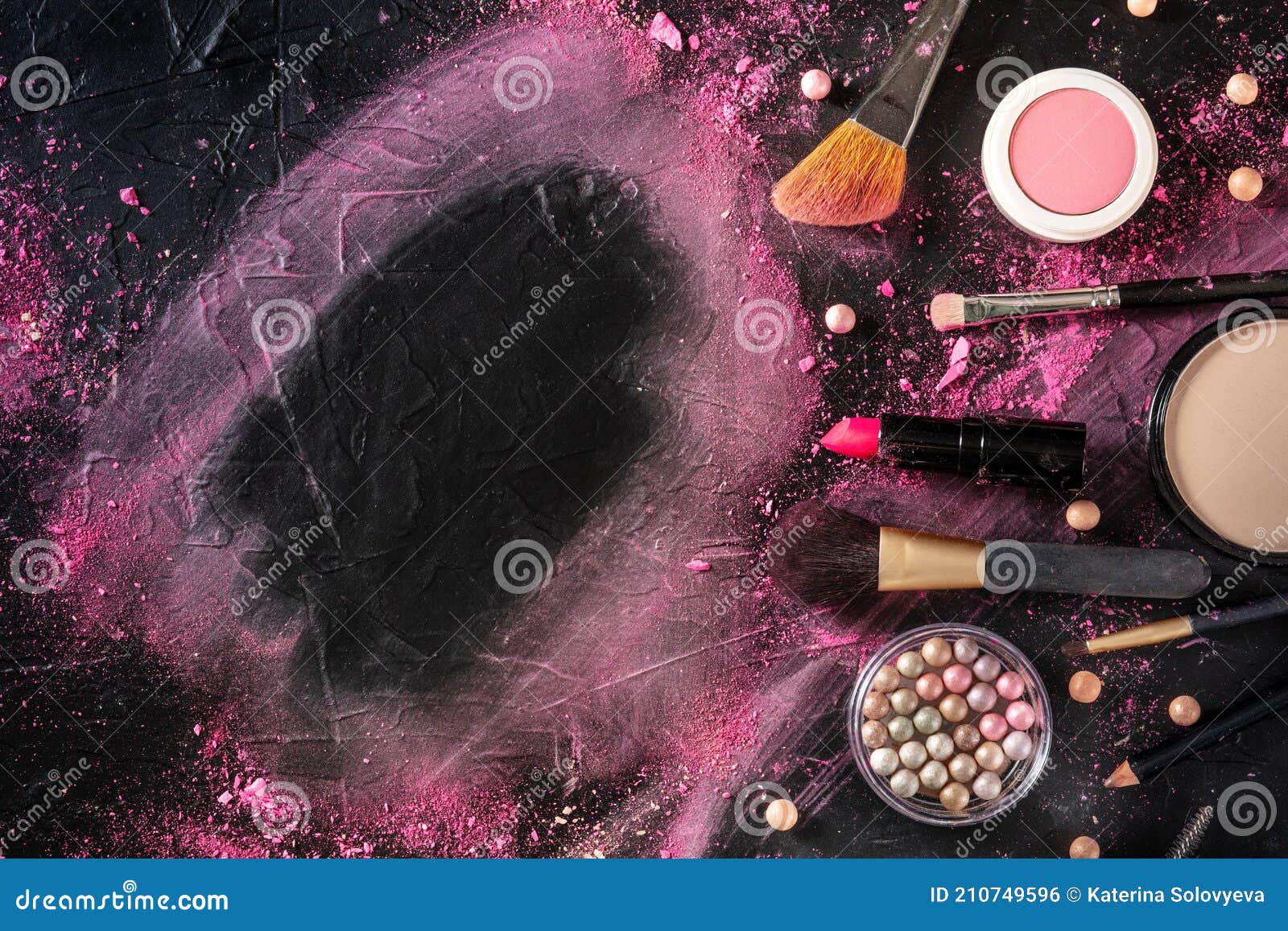 Make-up Frame, Formed by Makeup Products and Tools and Crushed ...