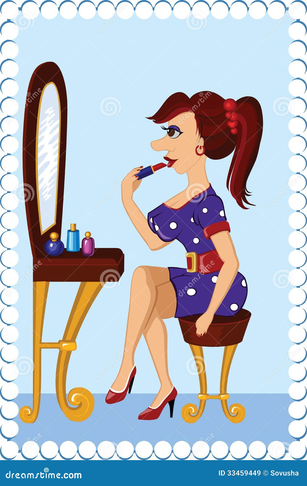 Make up at home stock vector. Illustration of modern - 33459449