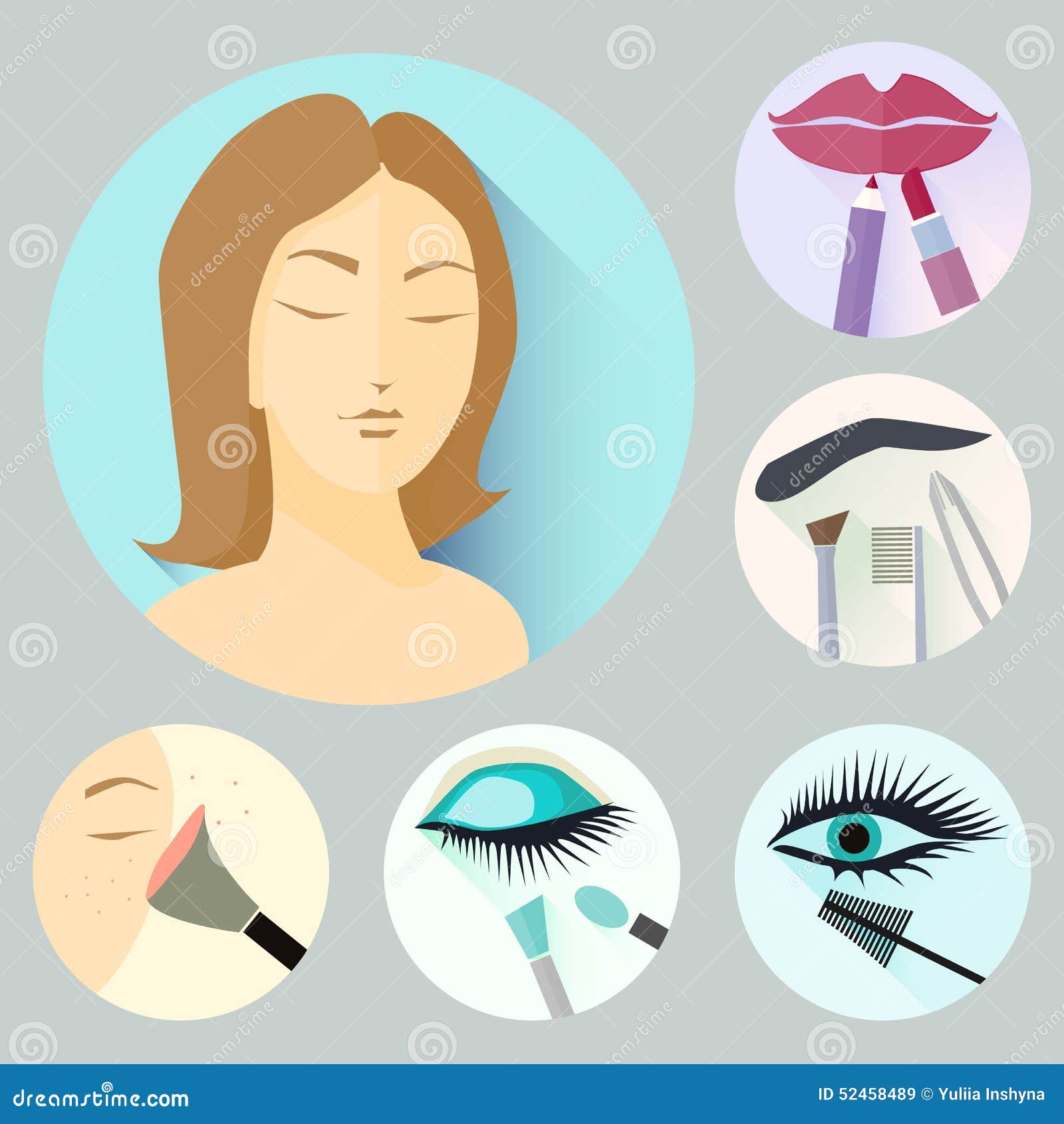 Make-up icons stock vector. Illustration of collection - 52458489
