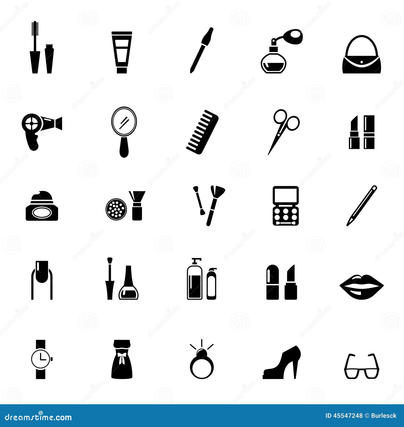 Make up icons stock vector. Illustration of scissors - 45547248