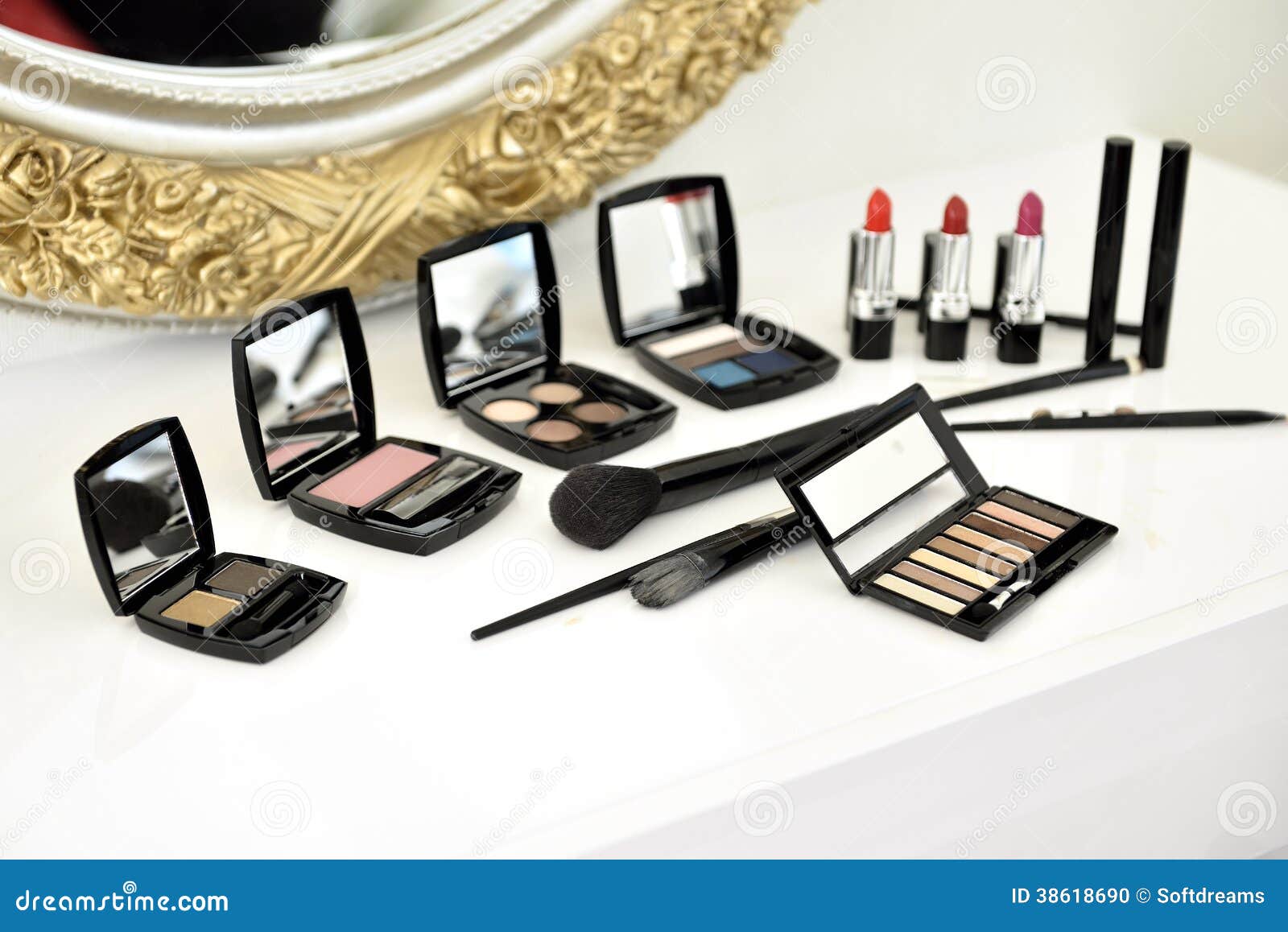 Make-up Kit stock photo. Image of isolate, black, closeup - 38618690