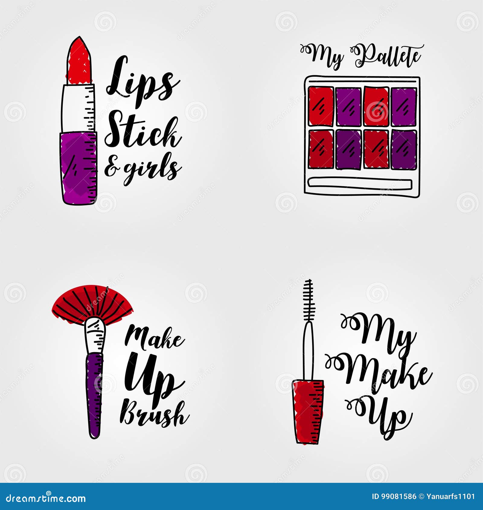 Make Up Logo Vector stock vector. Illustration of makeup - 99081586