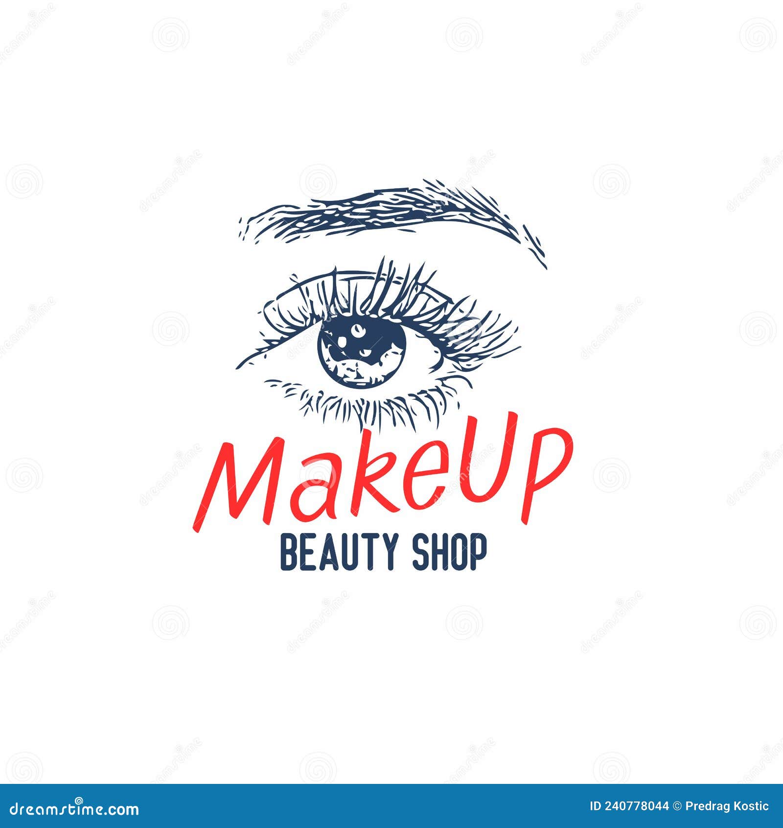 Make up logo stock illustration. Illustration of white - 240778044