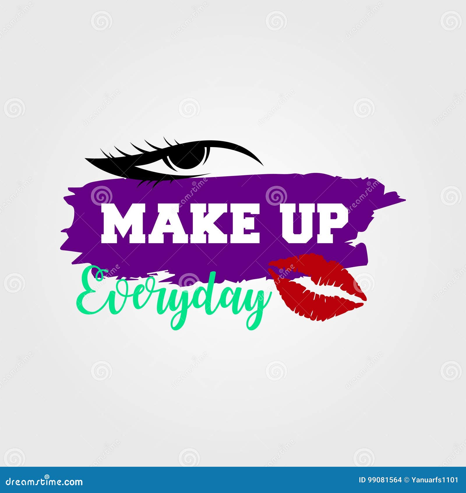 Make Up Logo Vector stock vector. Illustration of cosmetic - 99081564