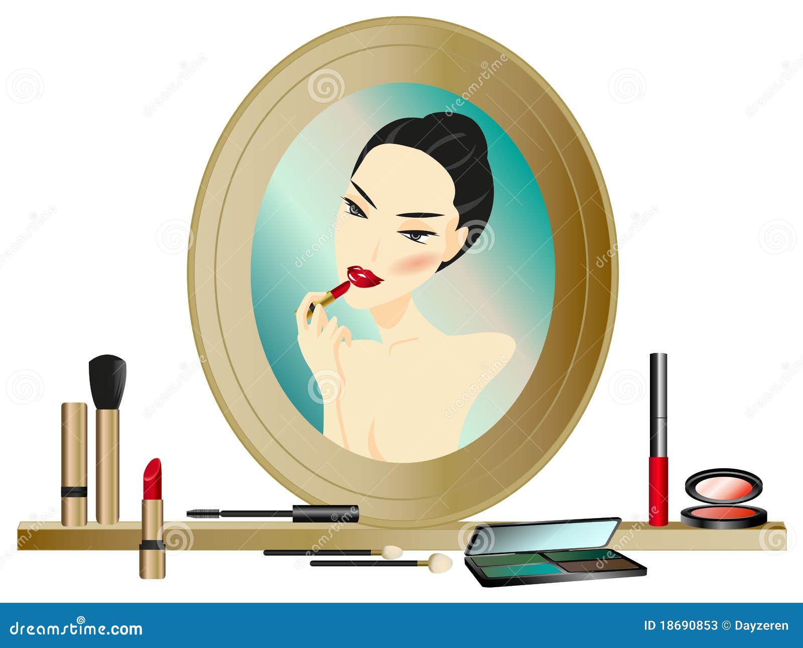 Make-up Mirror stock vector. Illustration of beauty, mascara - 18690853