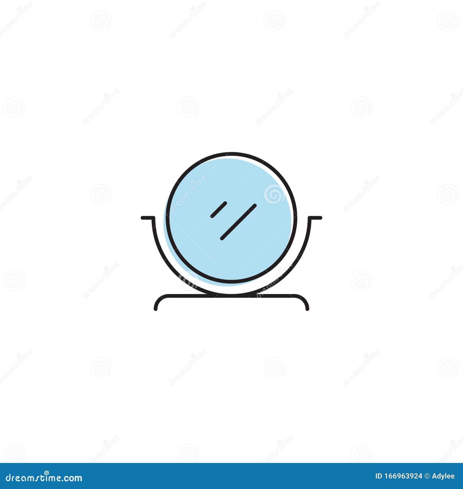 Make Up Mirror Vector Icon Symbol Isolated on White Background Stock ...