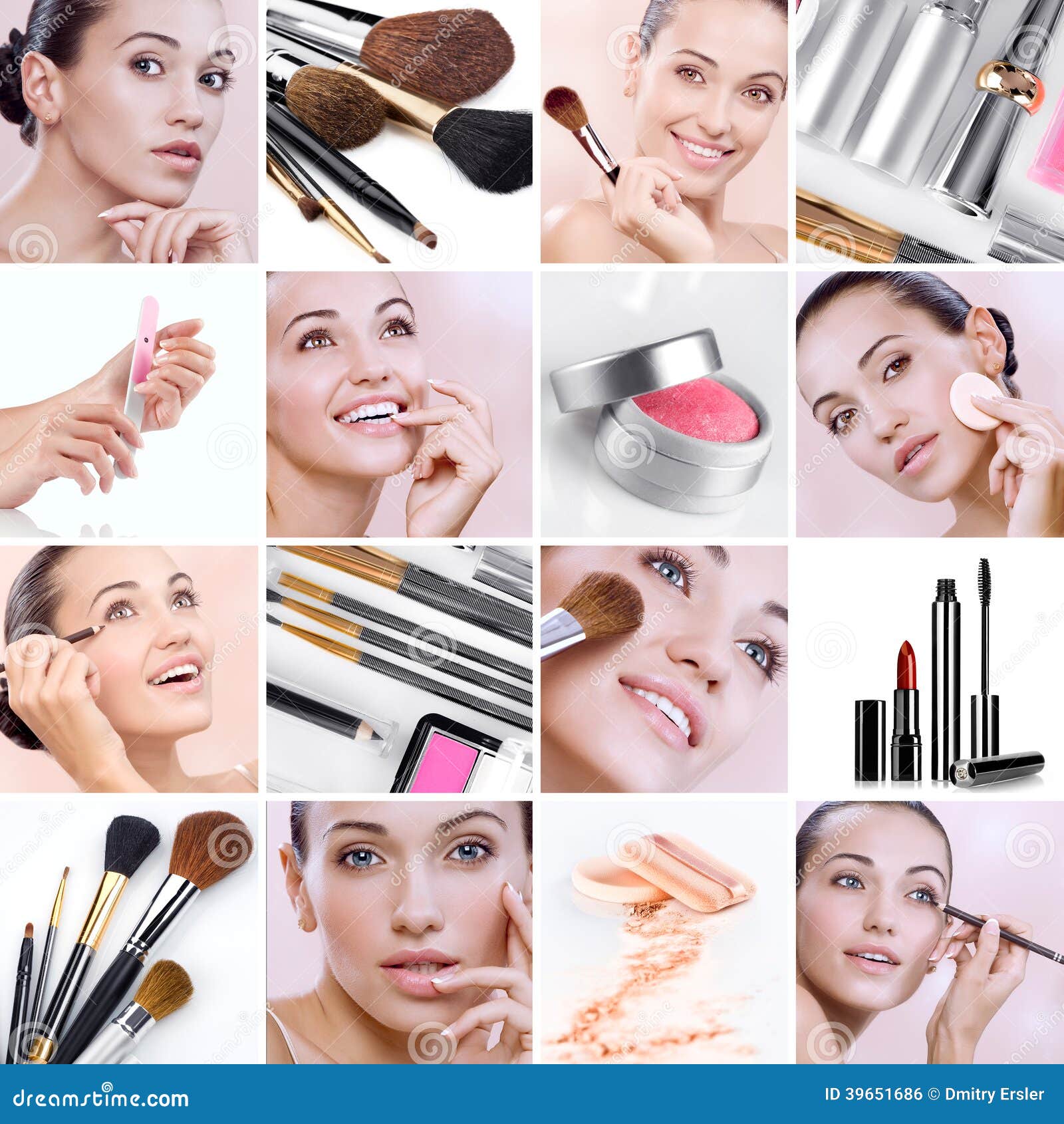 Make up mix stock photo. Image of eyeliner, collage, brush - 39651686