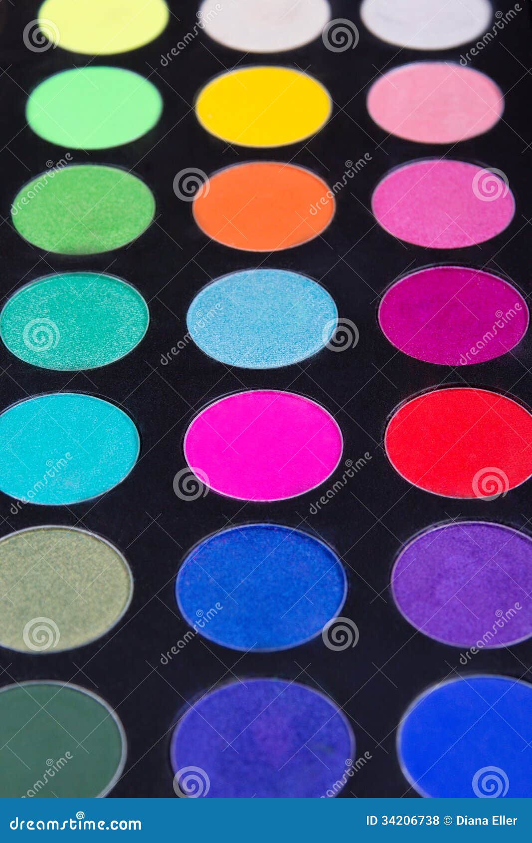 Make Up Palette Colorfully Eyeshadows Over Black Stock Photos - Free ...