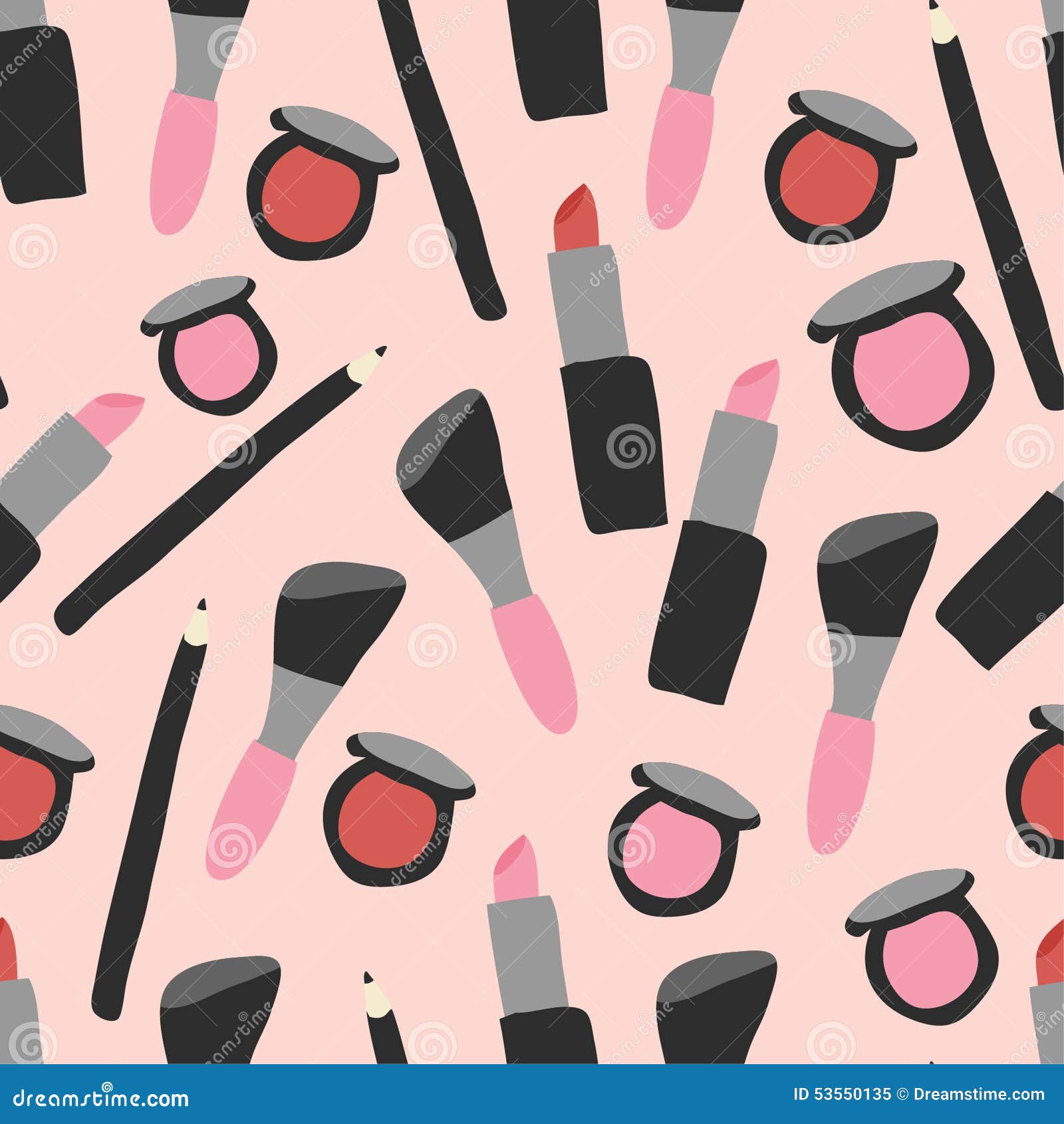 Make Up Pattern stock illustration. Illustration of pencil - 53550135