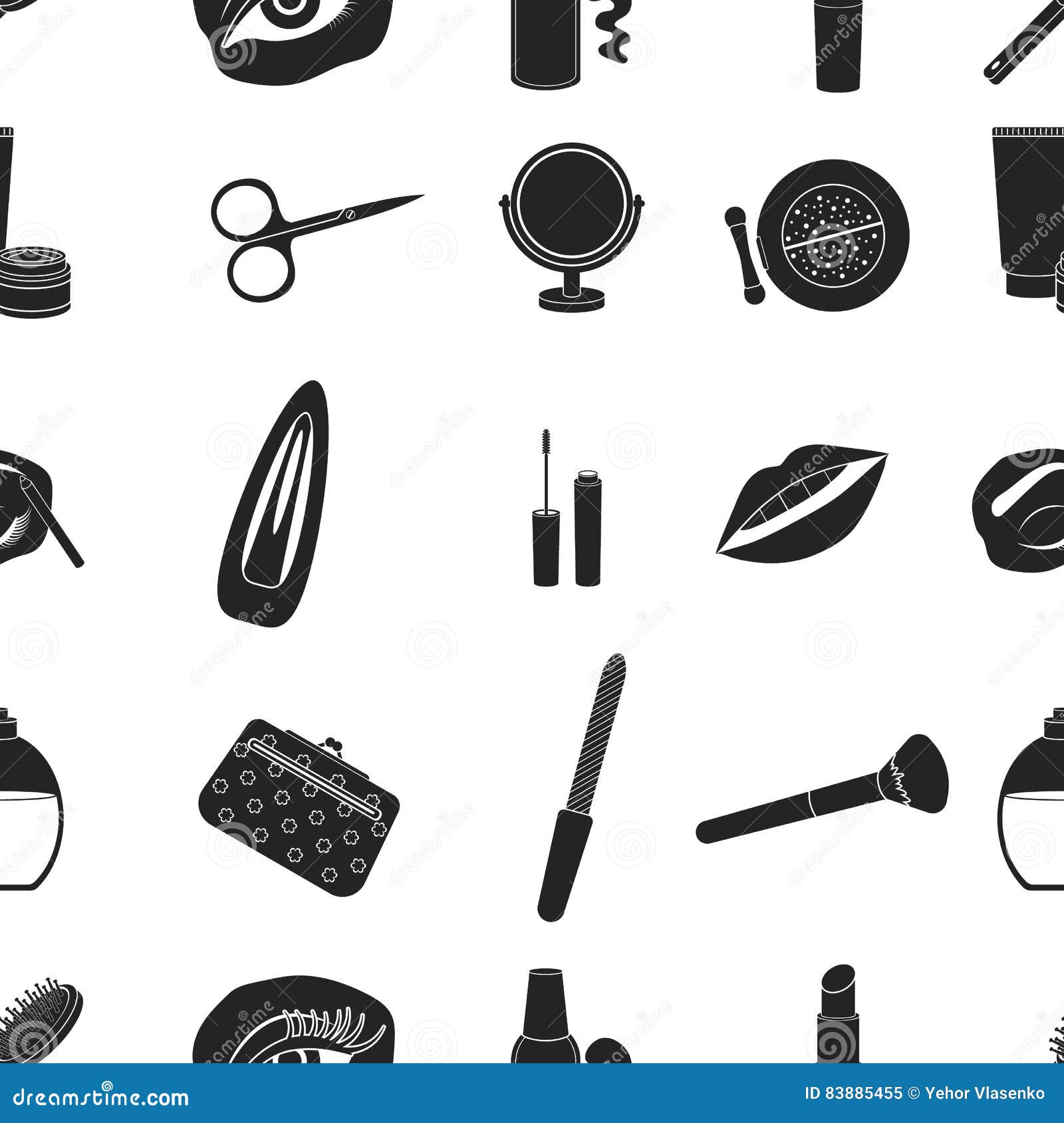 Make Up Pattern Icons in Black Style. Big Collection of Make Up Vector ...