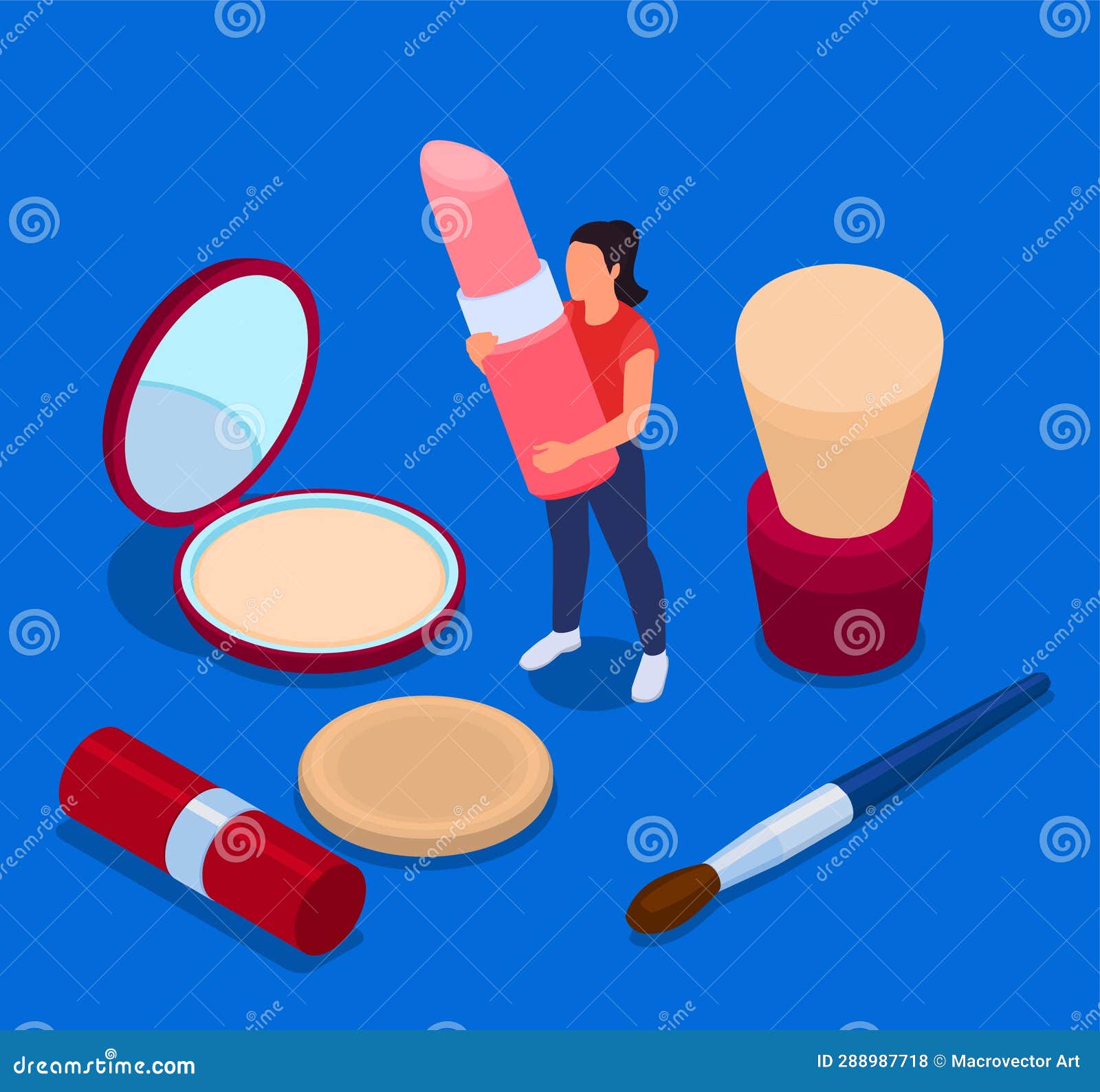 Make Up Professional Isometric Stock Vector - Illustration of adult ...