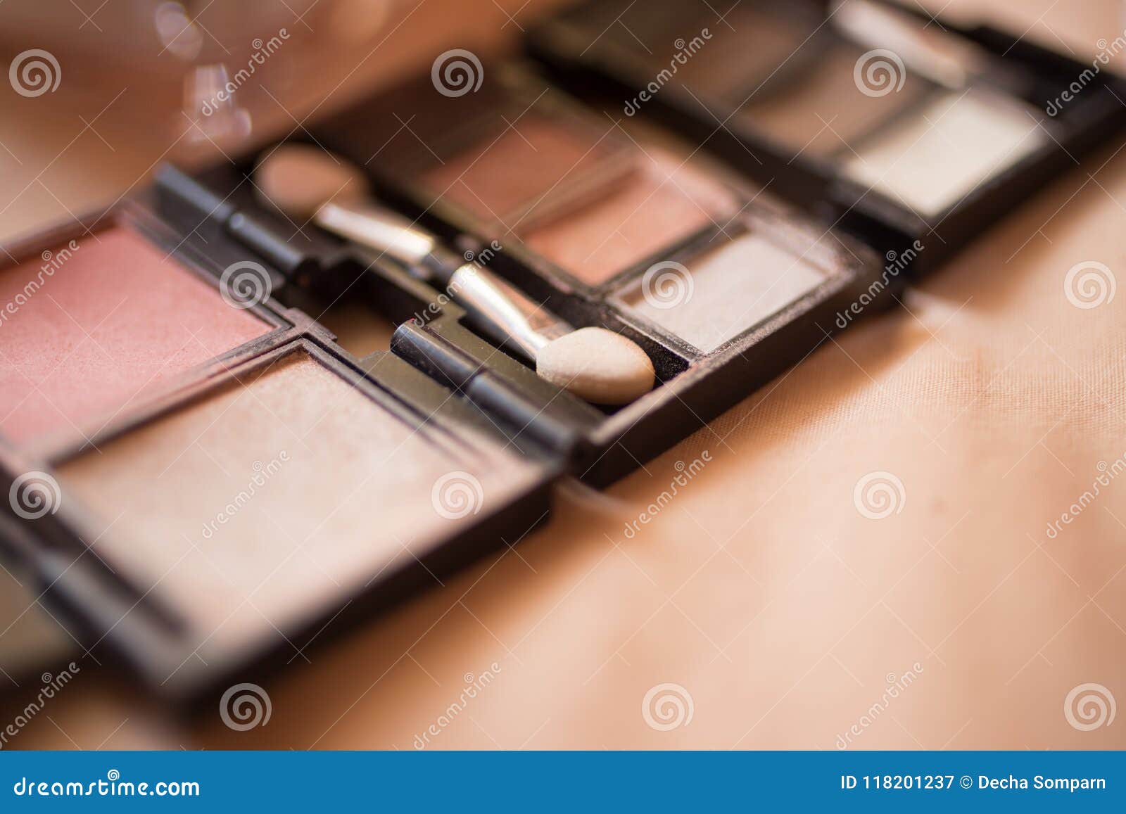 Make Up Put on a Light Colored Background. Stock Image - Image of ...