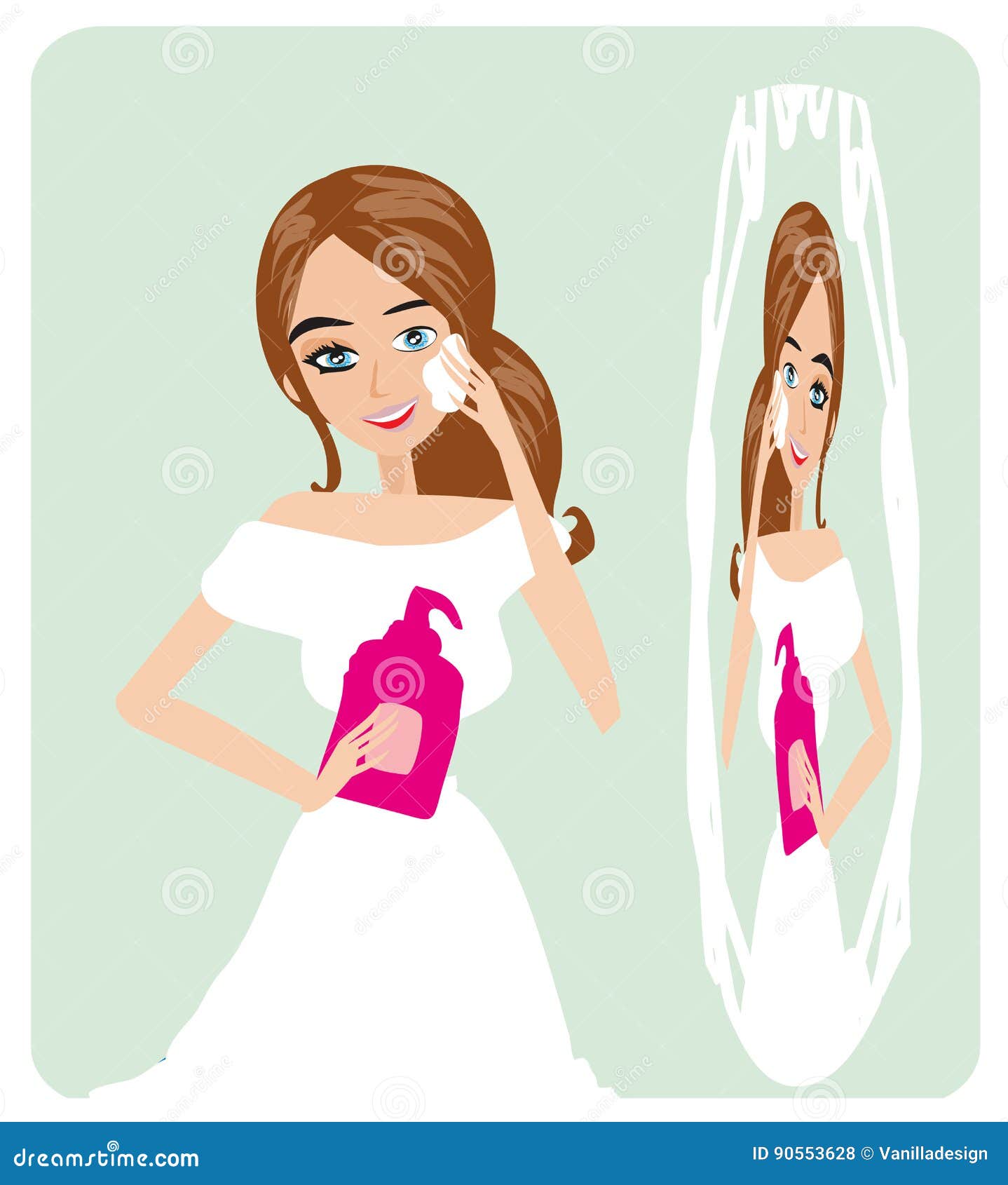 Make up removing stock vector. Illustration of cleansing - 90553628