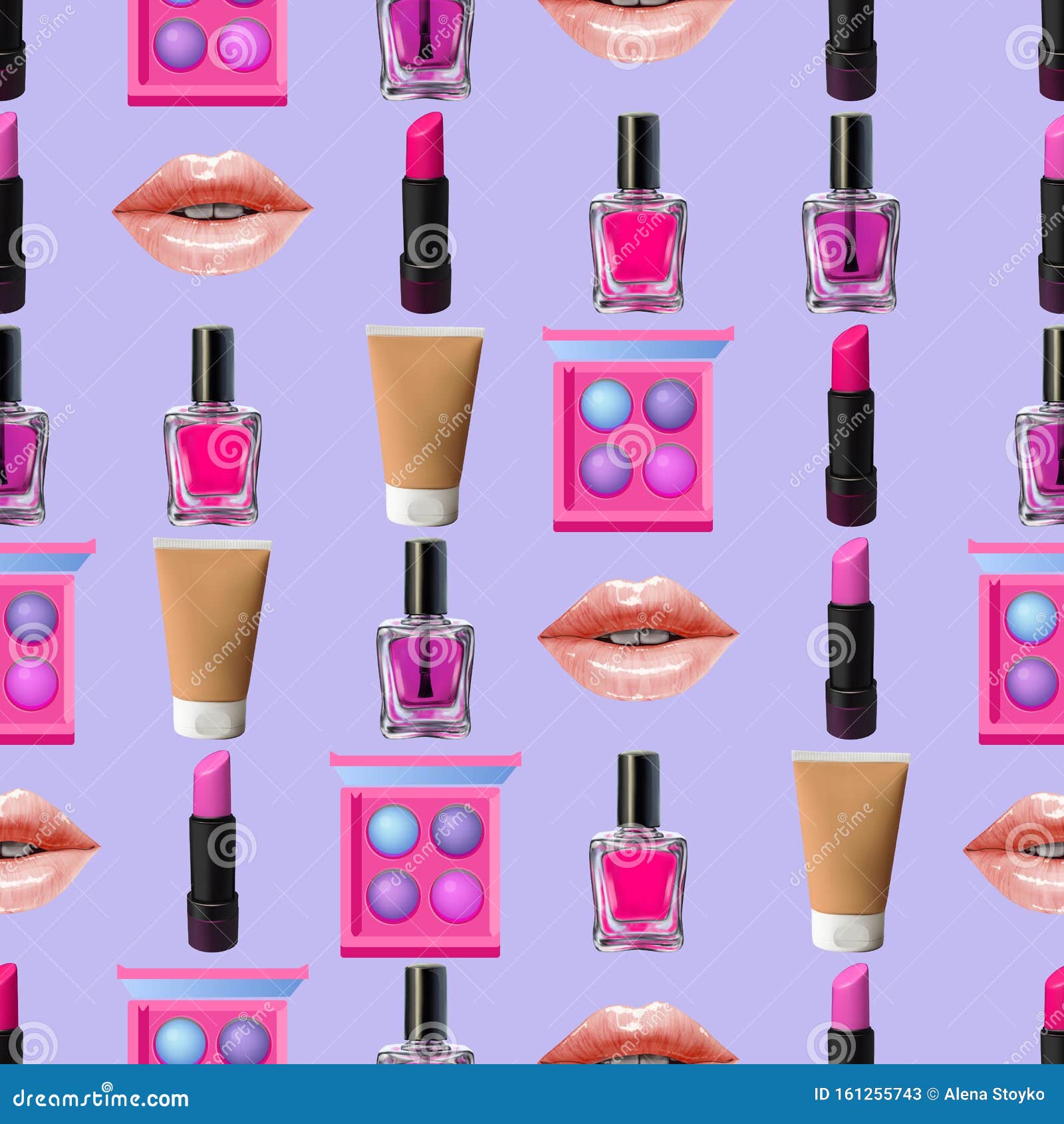 Make Up Seamless Pattern. Beauty Background with Cosmetic Products ... Make Up Seamless Pattern. Beauty Background with Cosmetic Products ...