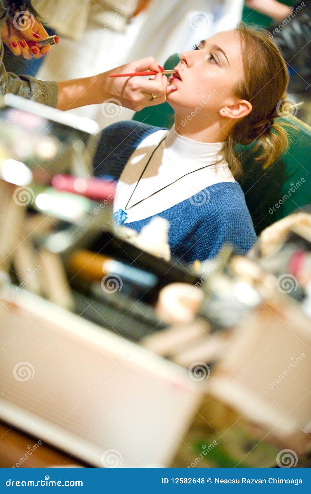 Make-up session stock photo. Image of beautiful, concentration - 12582648