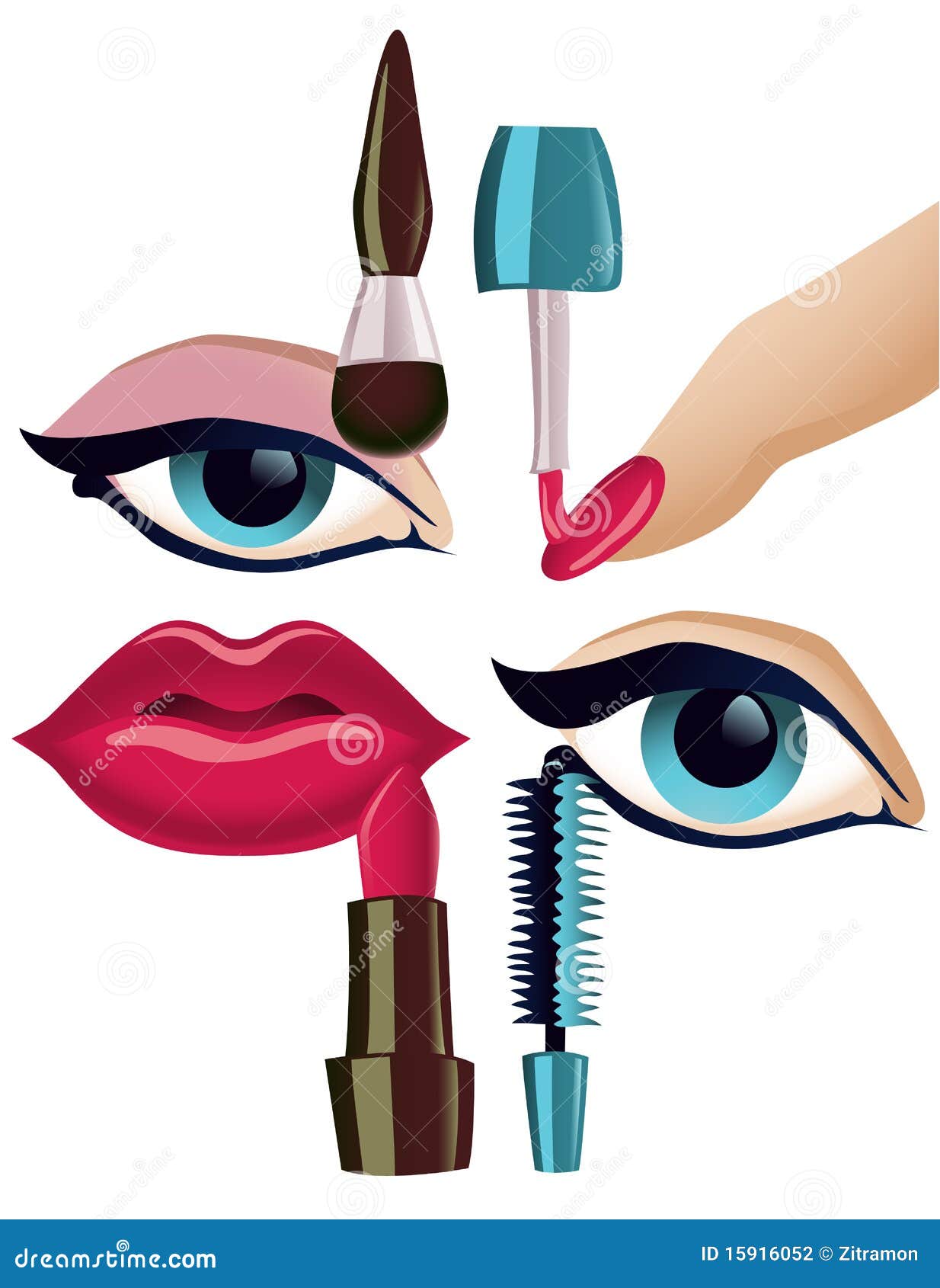 Make-up Set stock vector. Illustration of collection - 15916052