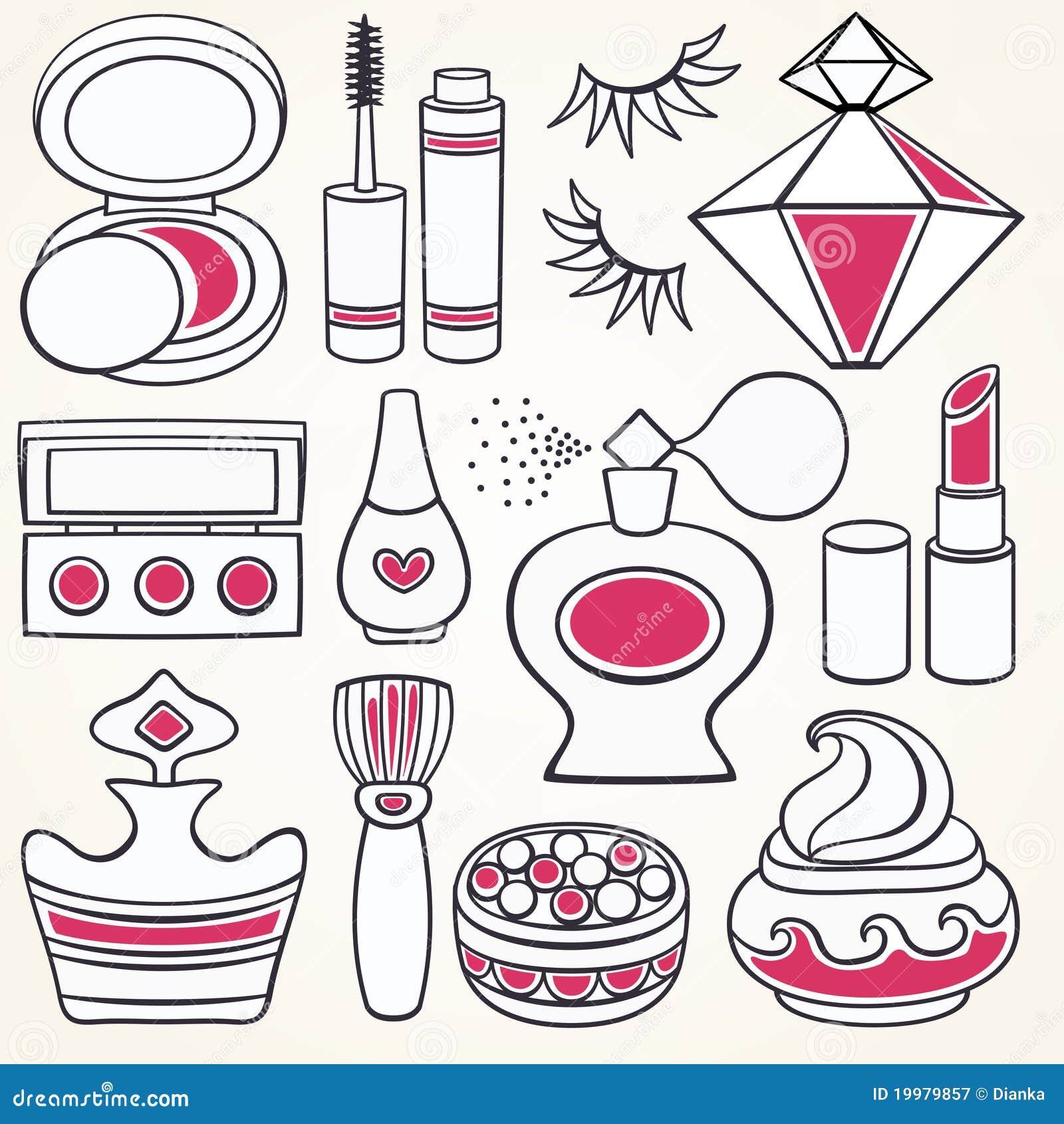 Make up - set stock vector. Illustration of facial, female - 19979857