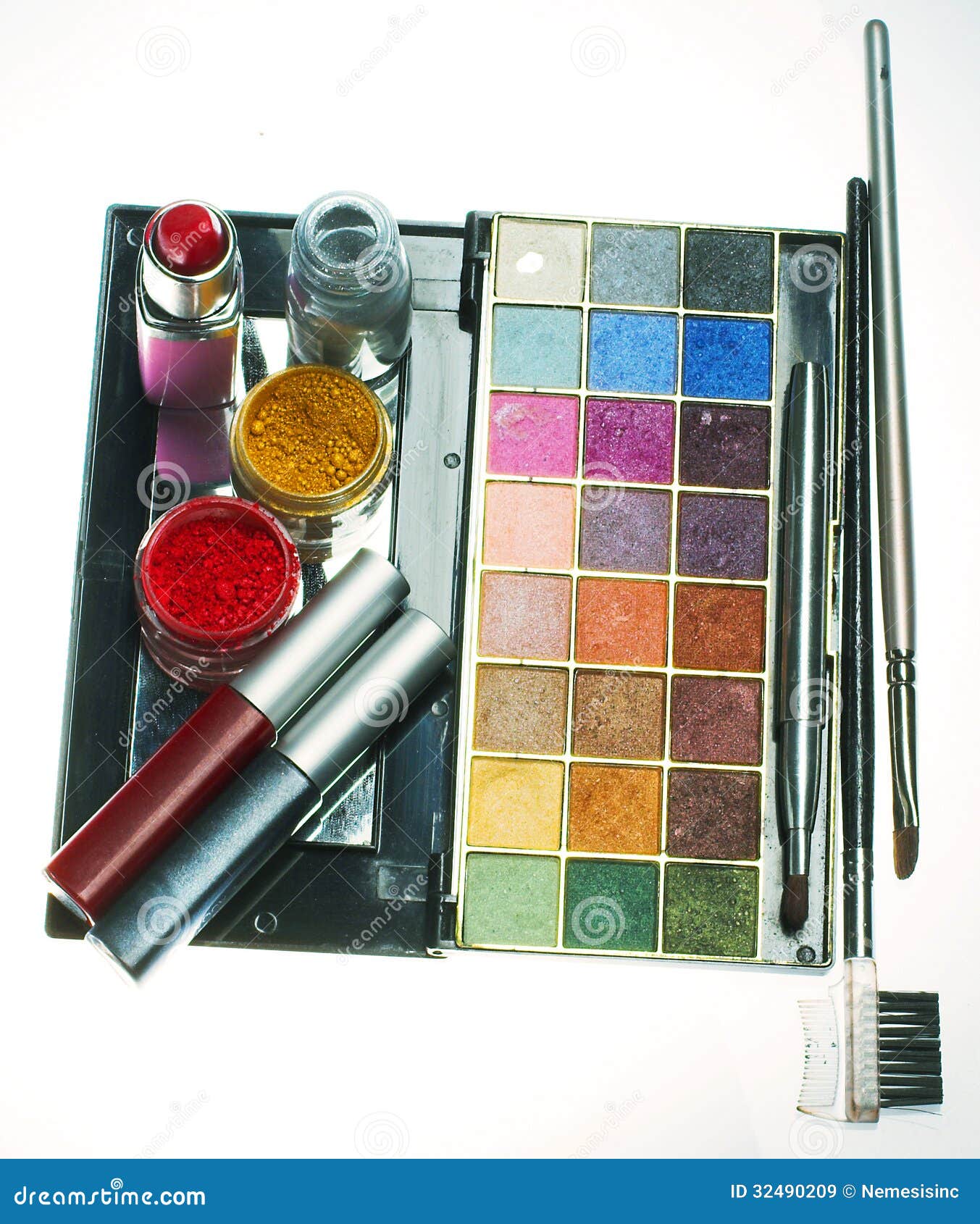 Make-up set stock image. Image of facial, care, black - 32490209