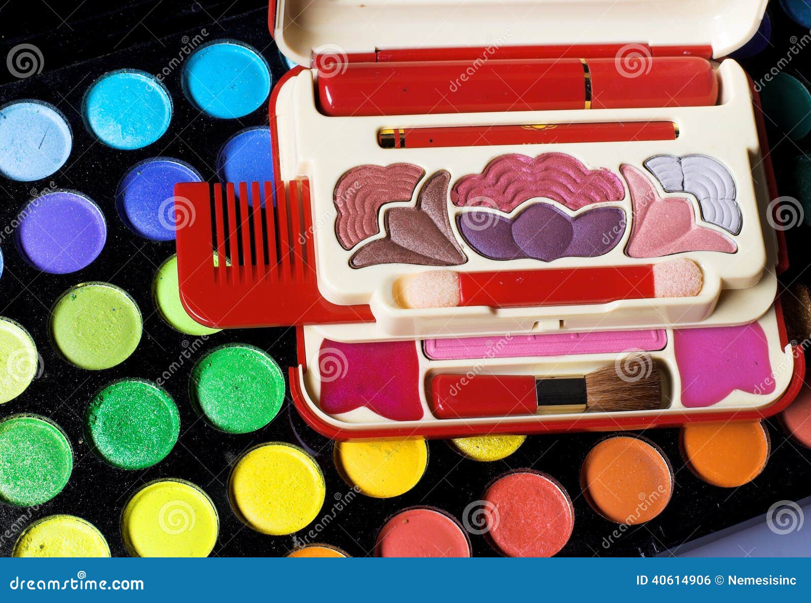Make-up set stock photo. Image of object, brush, cosmetic - 40614906