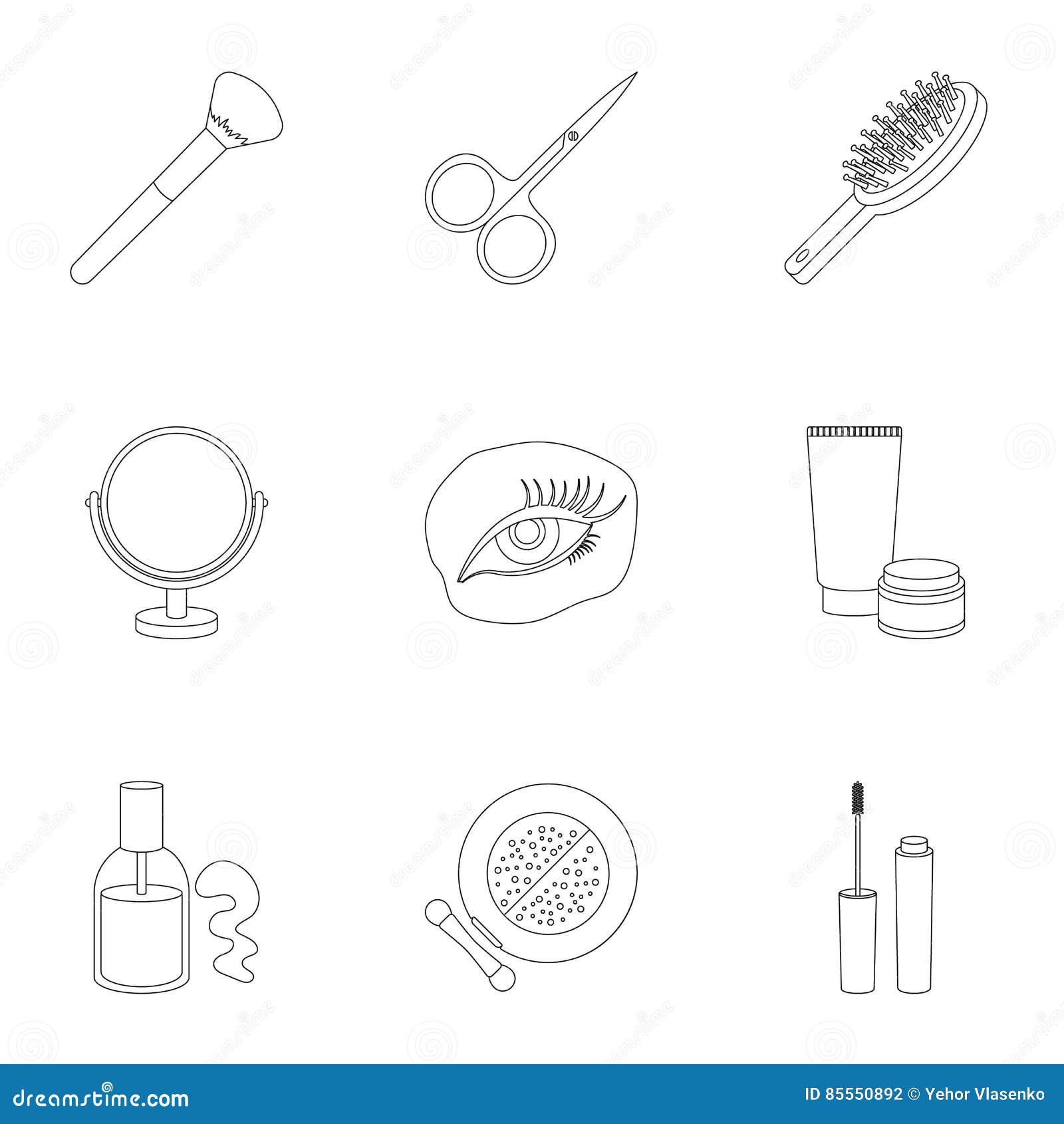 Make Up Set Icons in Outline Style. Big Collection of Make Up ...
