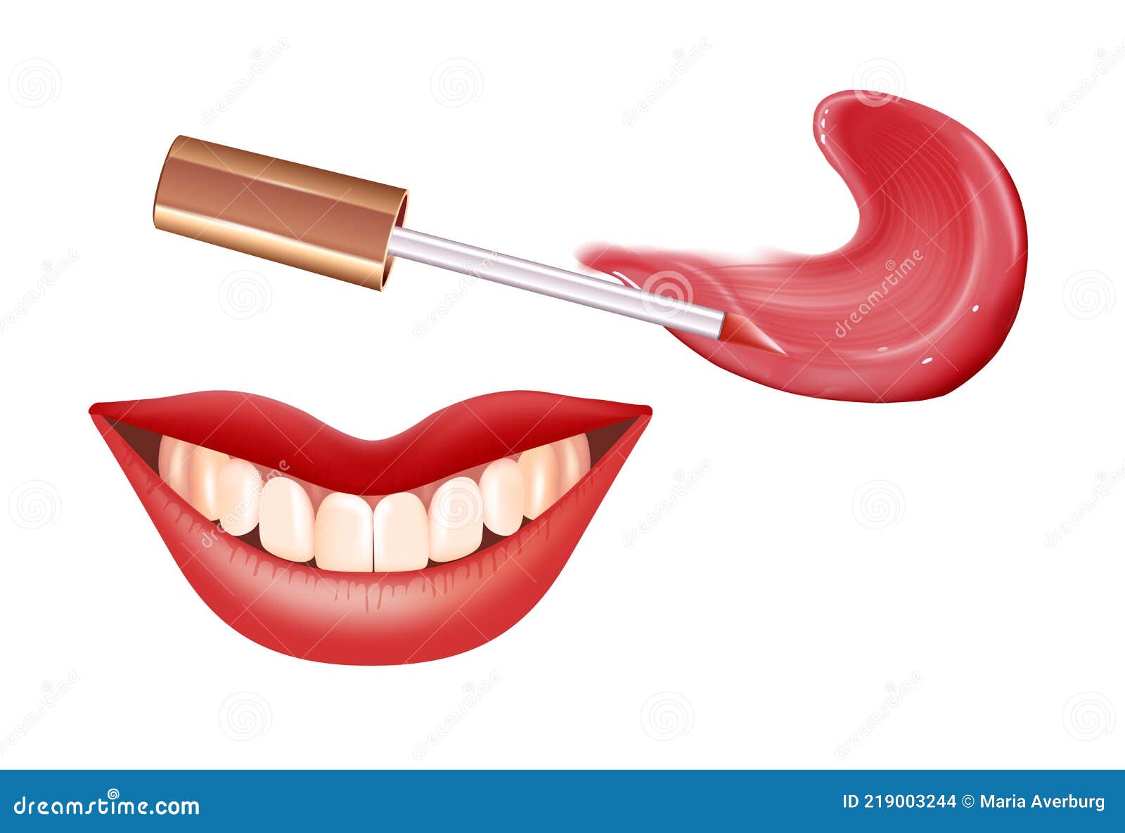 Make-up Set for Lips with Realistic Creme Smear, Realistic Liquid ...