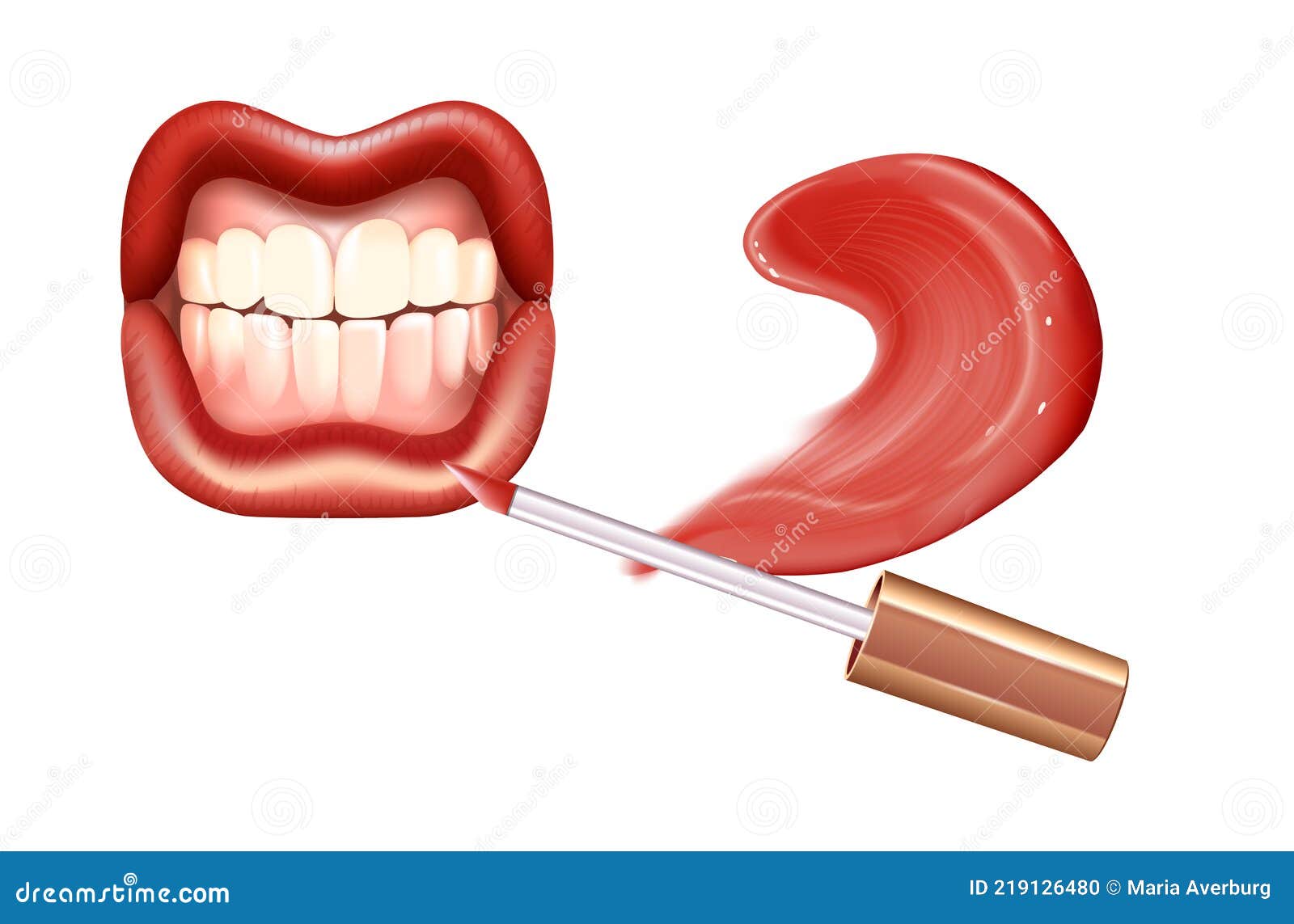 Make-up Set for Lips with Realistic Creme Smear, Realistic Liquid ...