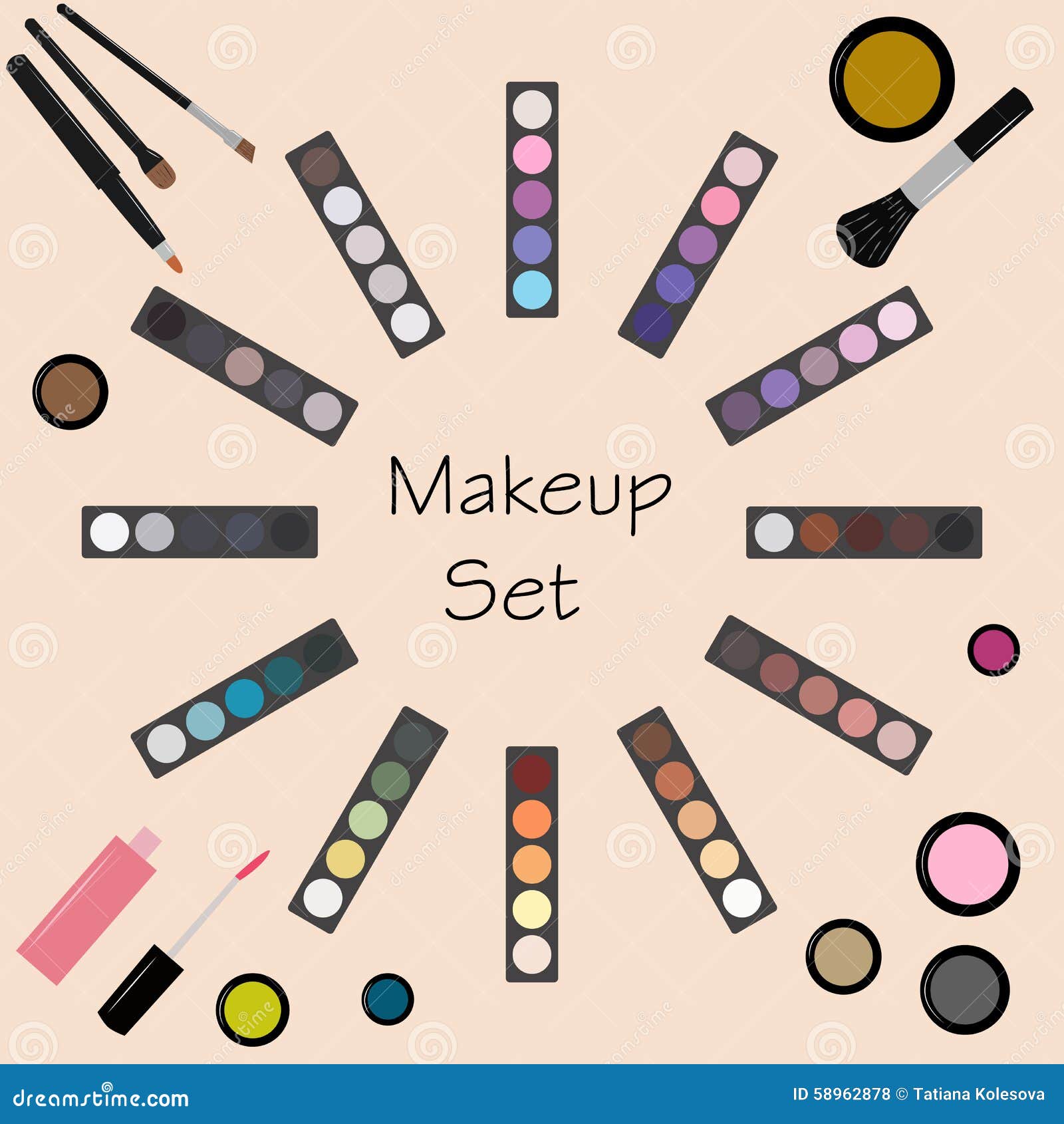 Make up set stock vector. Illustration of elegance, drawn - 58962878