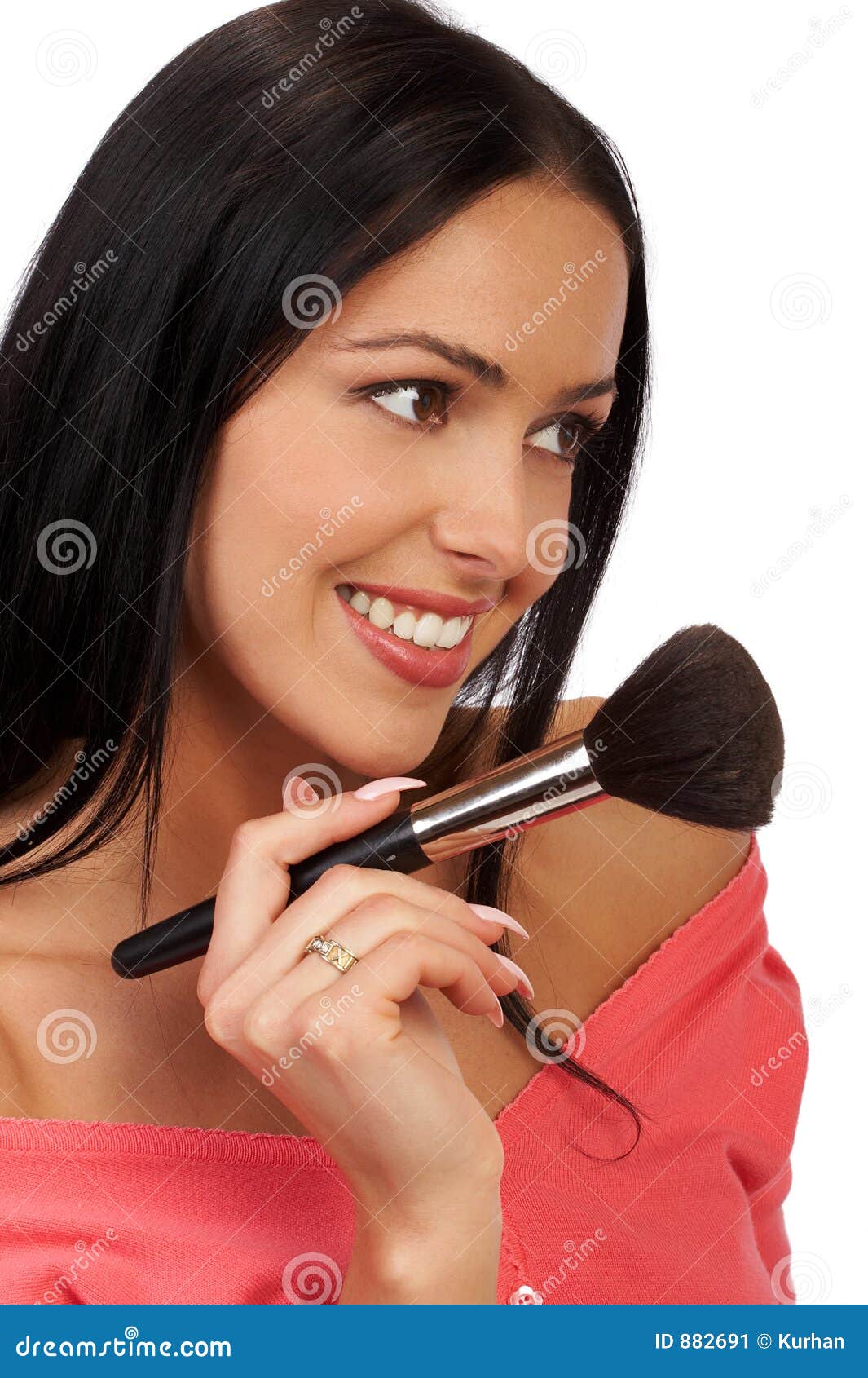 Make up of a smiling woman stock image. Image of glamor - 882691