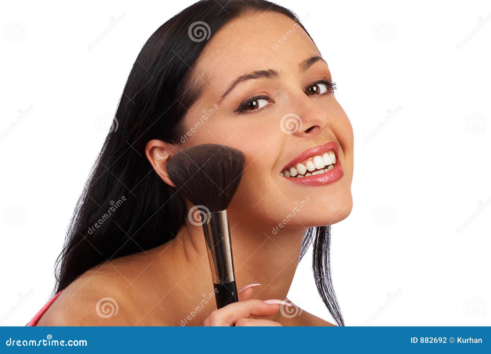 Make up of a smiling woman stock photo. Image of makeup - 882692