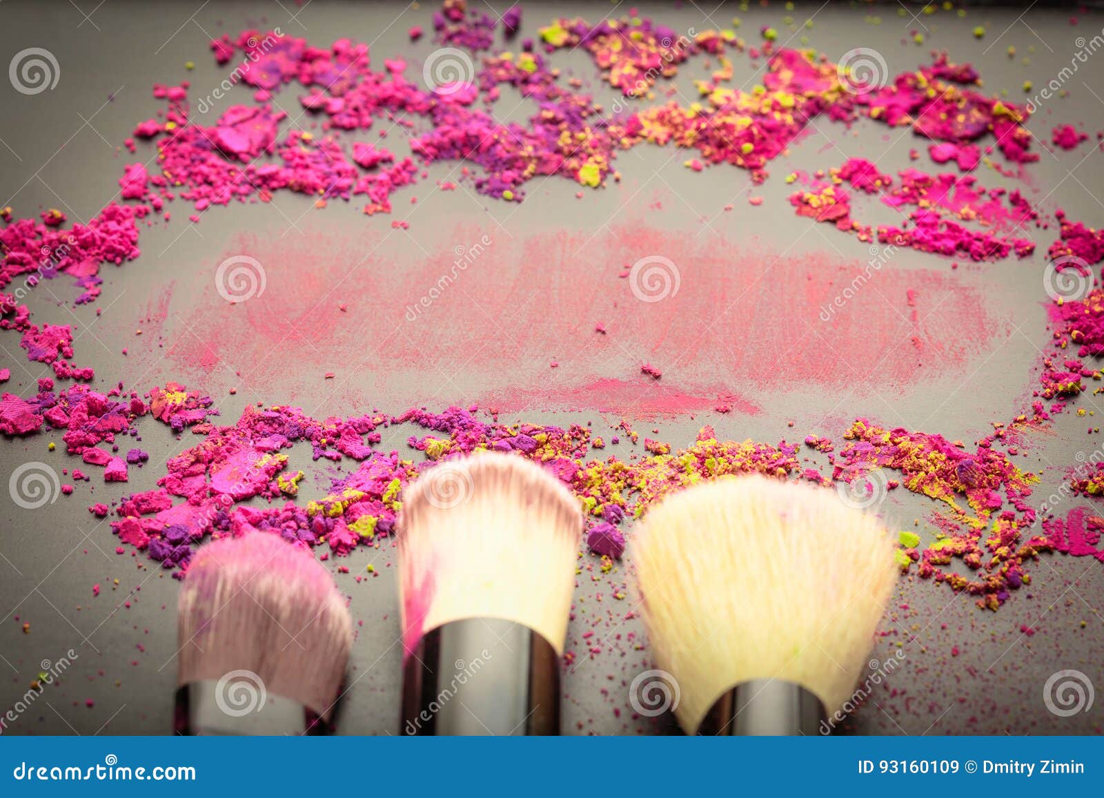 Make-up Template with Scattered Eyeshadow Stock Image - Image of powder ...